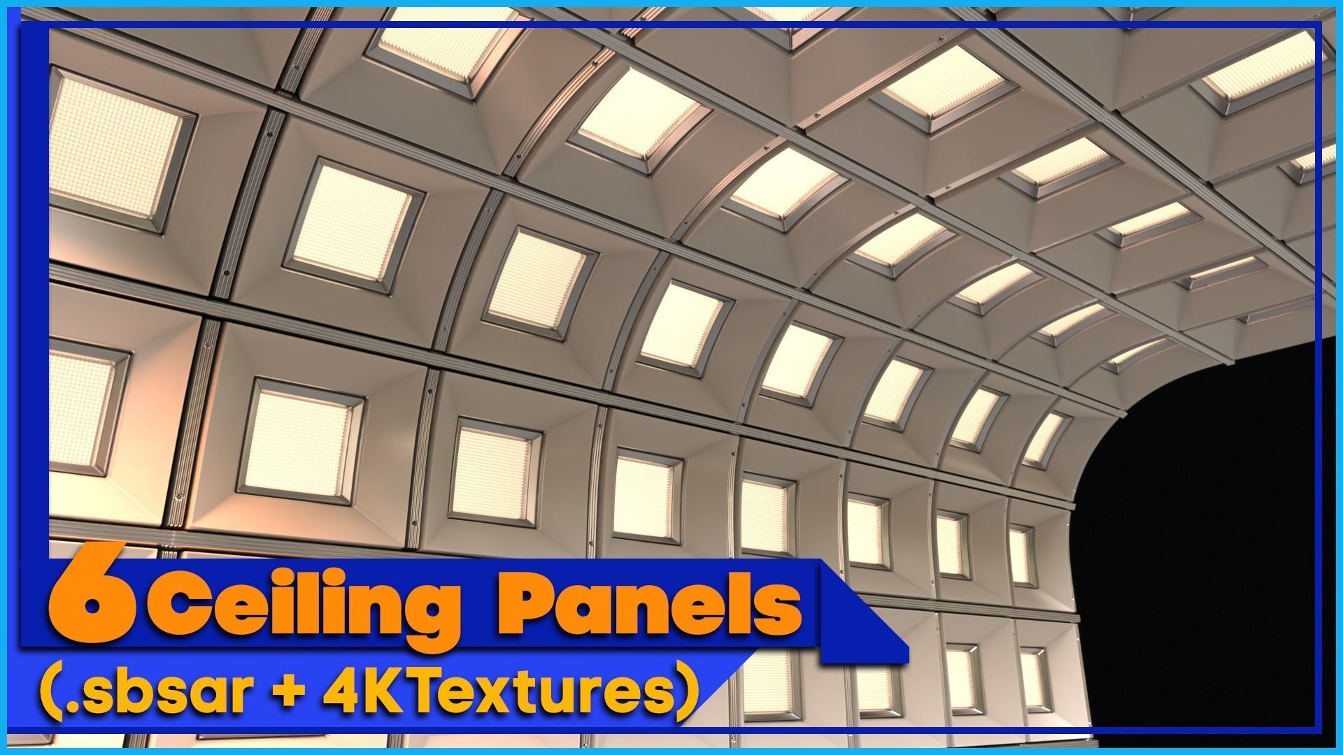 6 Ceiling Panels SBSAR - 4K Textures 3D model | CGTrader