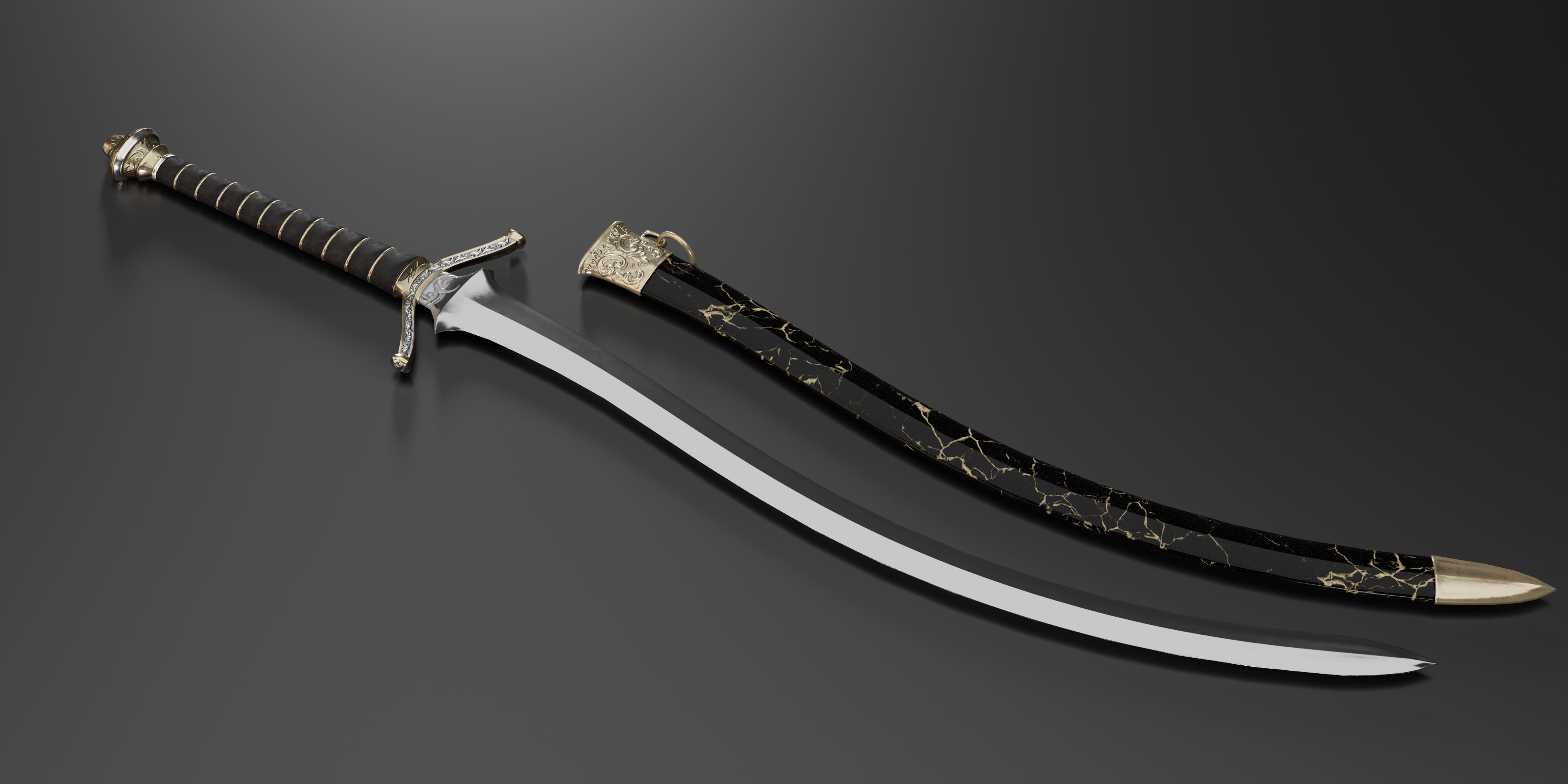 3D model Zumna fantasy sabre sword VR / AR / low-poly | CGTrader
