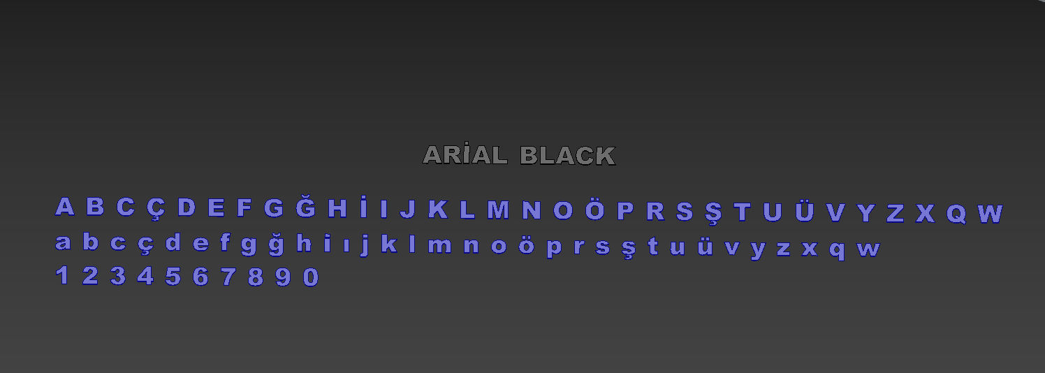 3D modeled alphabet and numbers in the Arial black font 3D model | CGTrader