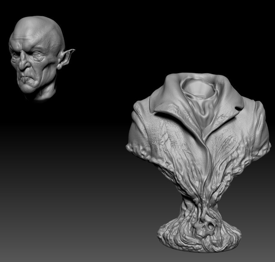 Nosferatu Bust Vampire 3D Model - Dracula Highly Detailed 3D model 3D ...
