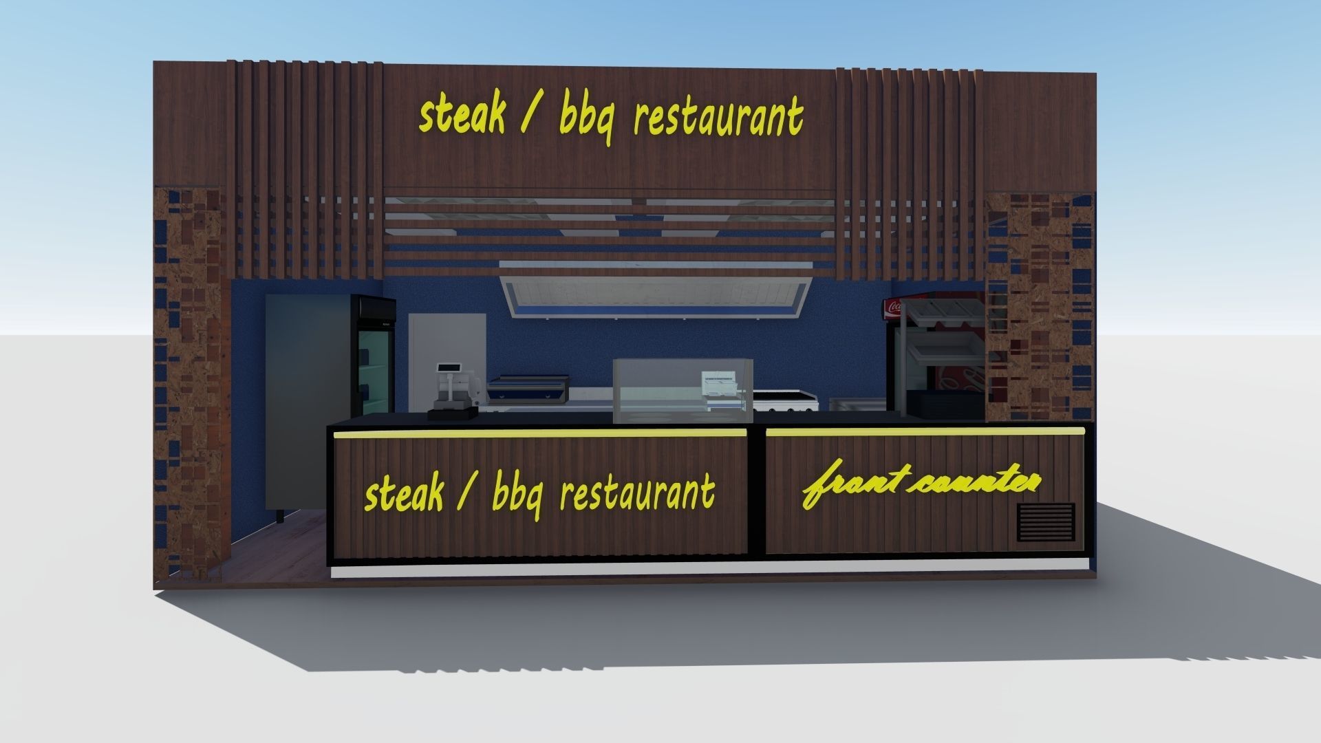 3D model Outdoor BBQ Restaurent VR / AR / low-poly | CGTrader