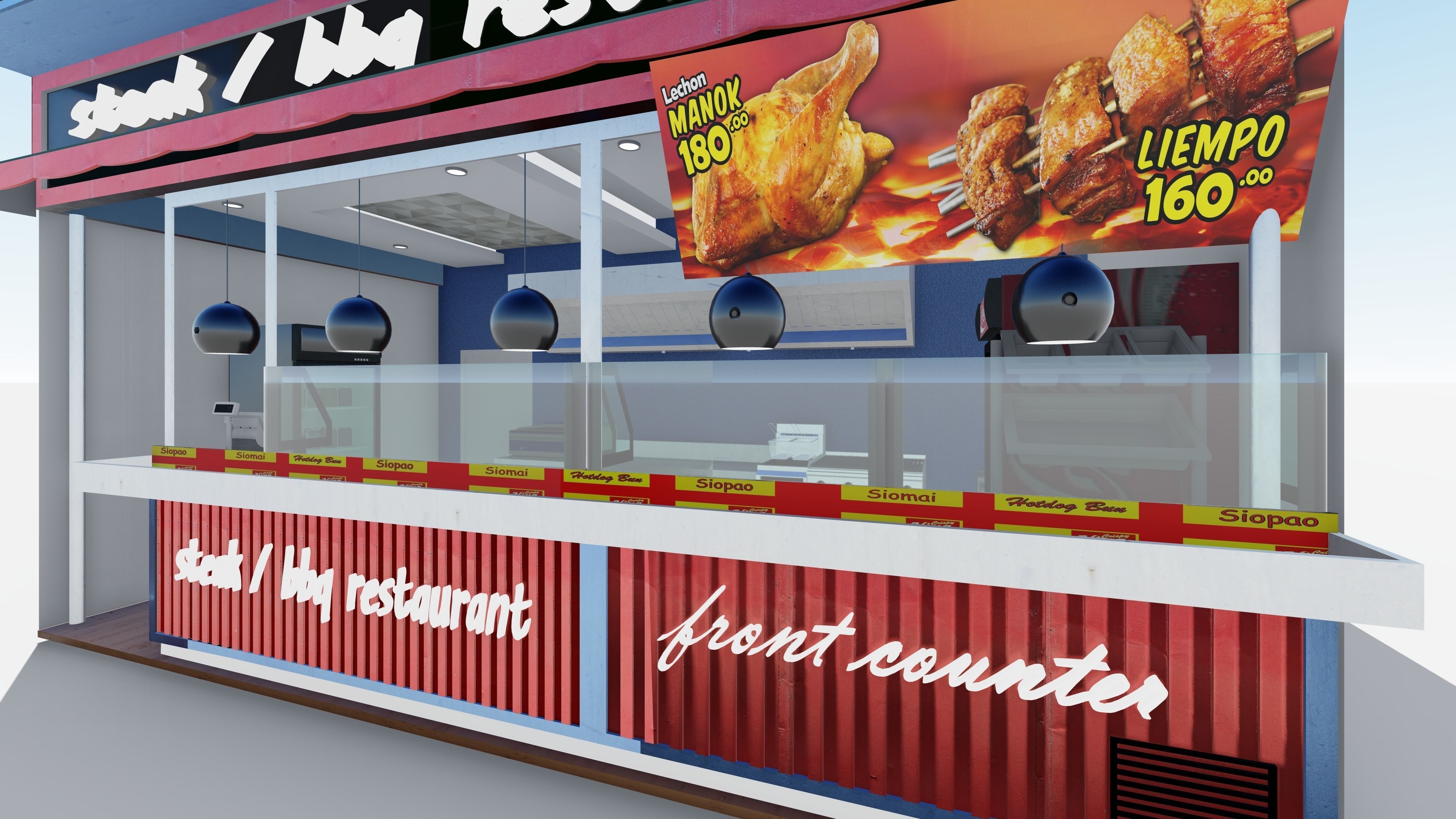 3D model Outdoor BBQ Restaurent VR / AR / low-poly | CGTrader