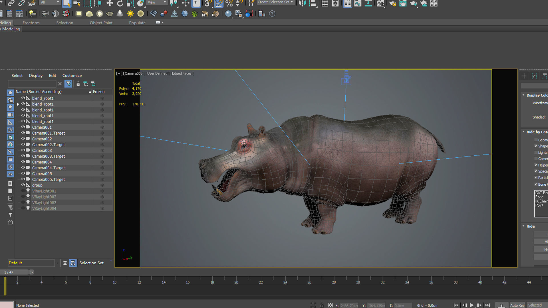 Realistic Hippos African Hippos herbivores African animal 3D model ...