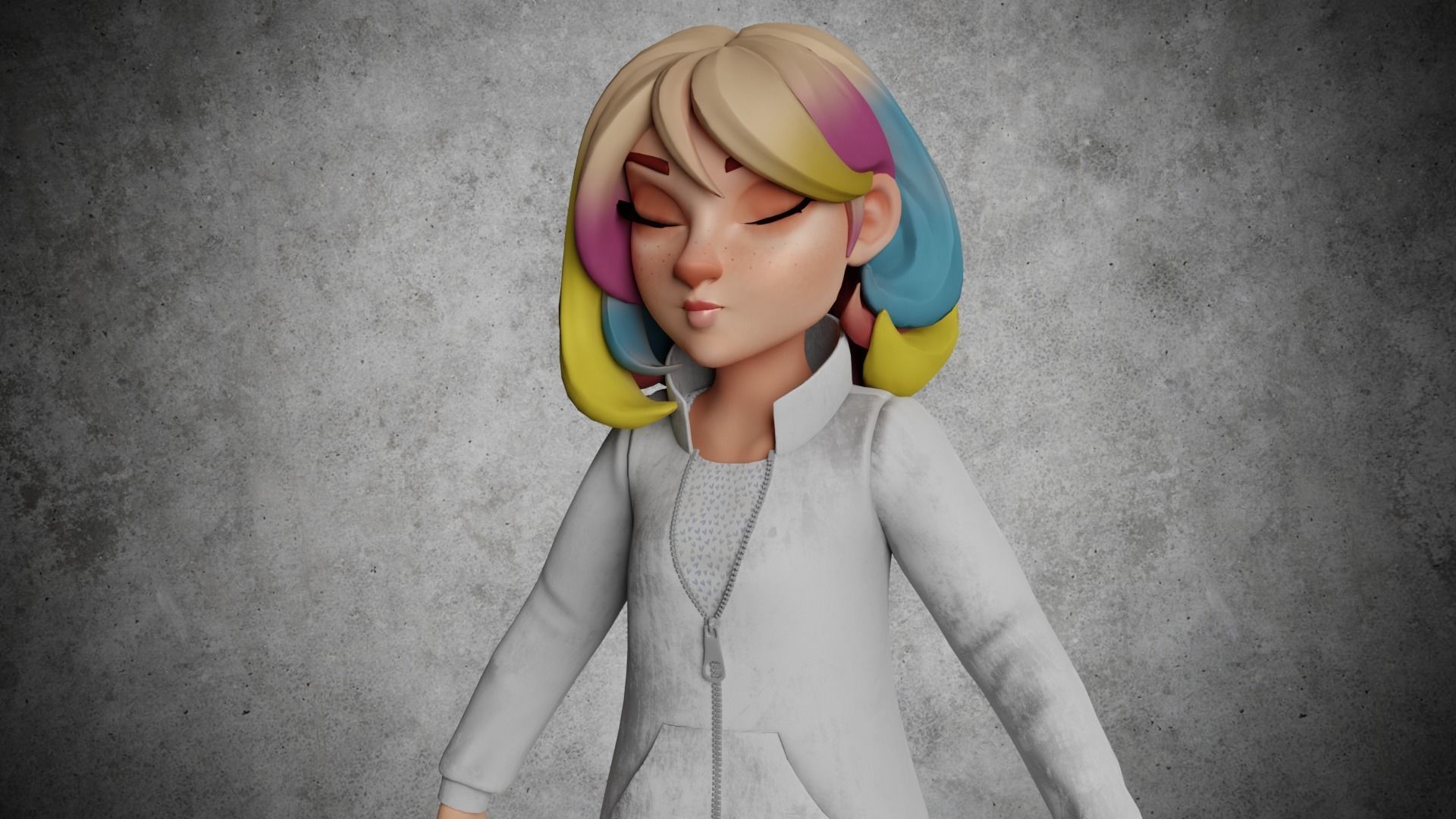 3D model Lois Cartoon Girl Maya Rig VR / AR / low-poly | CGTrader
