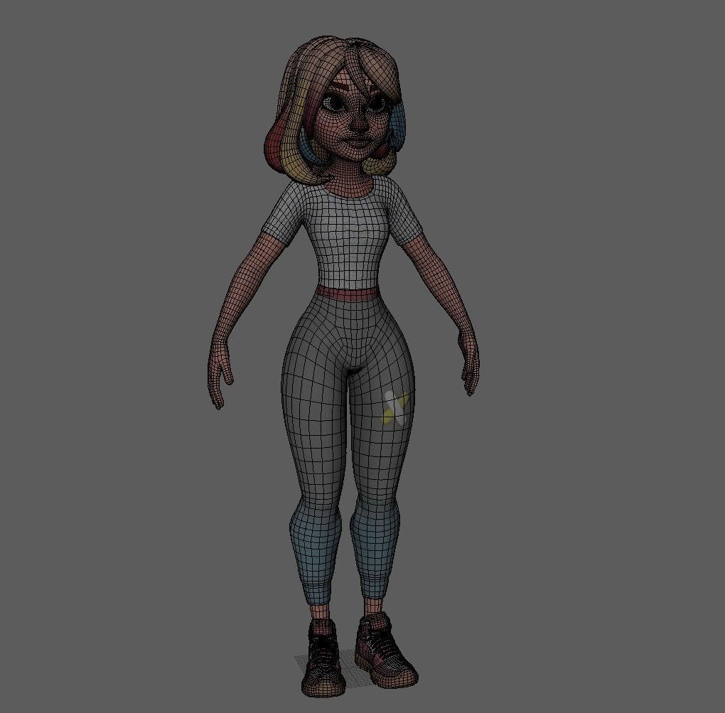 3D model Lois Cartoon Girl Maya Rig VR / AR / low-poly | CGTrader