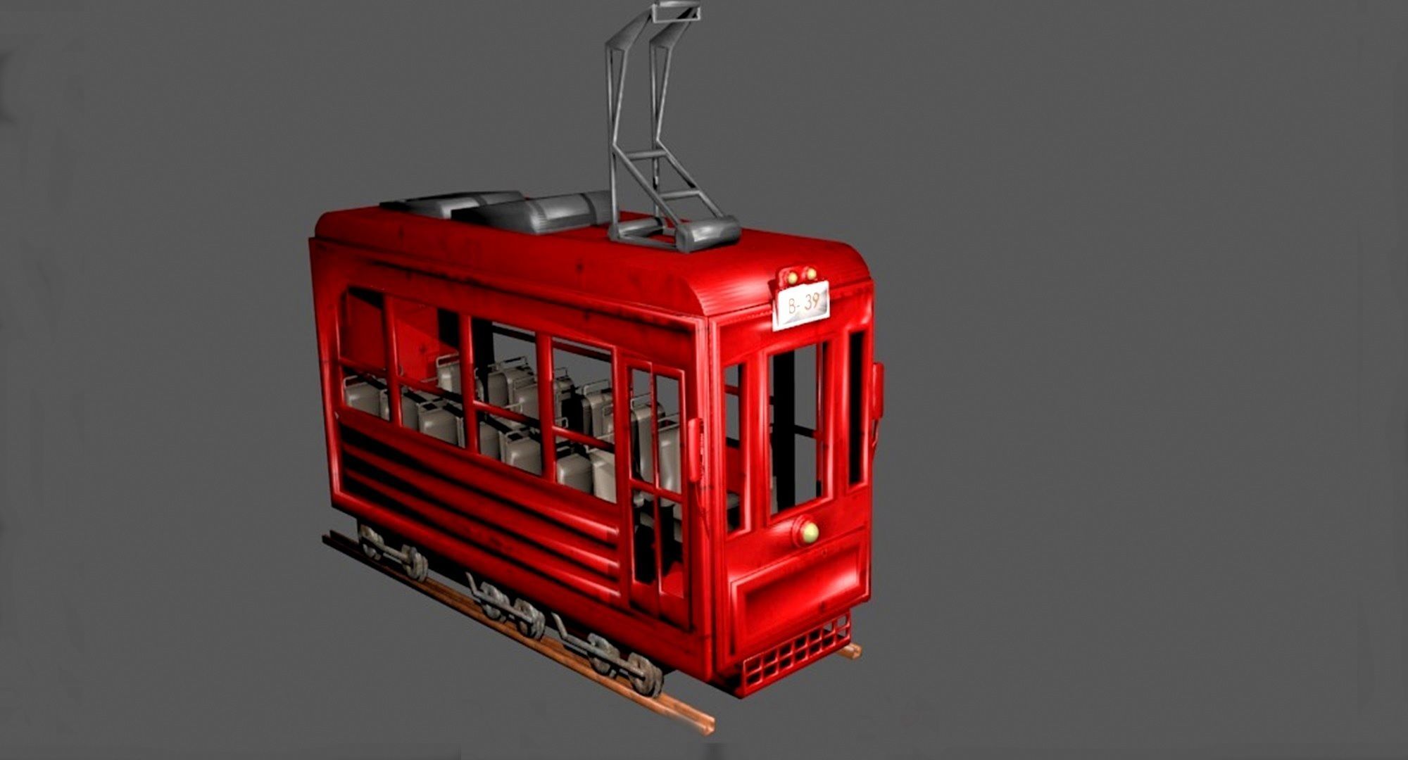 streetcar tram printable model 3D model | CGTrader