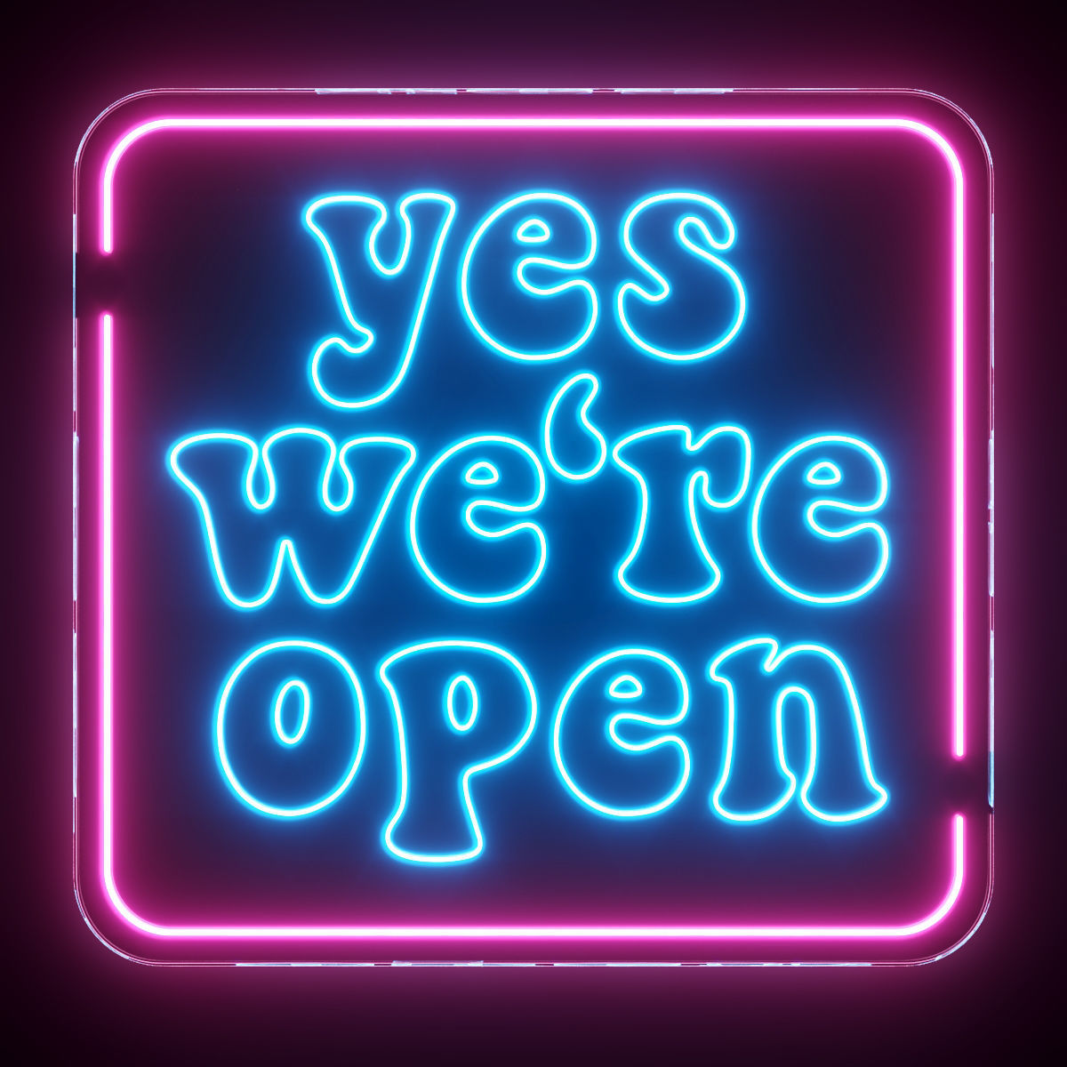 Yes Were Open Neon Sign 3D model | CGTrader