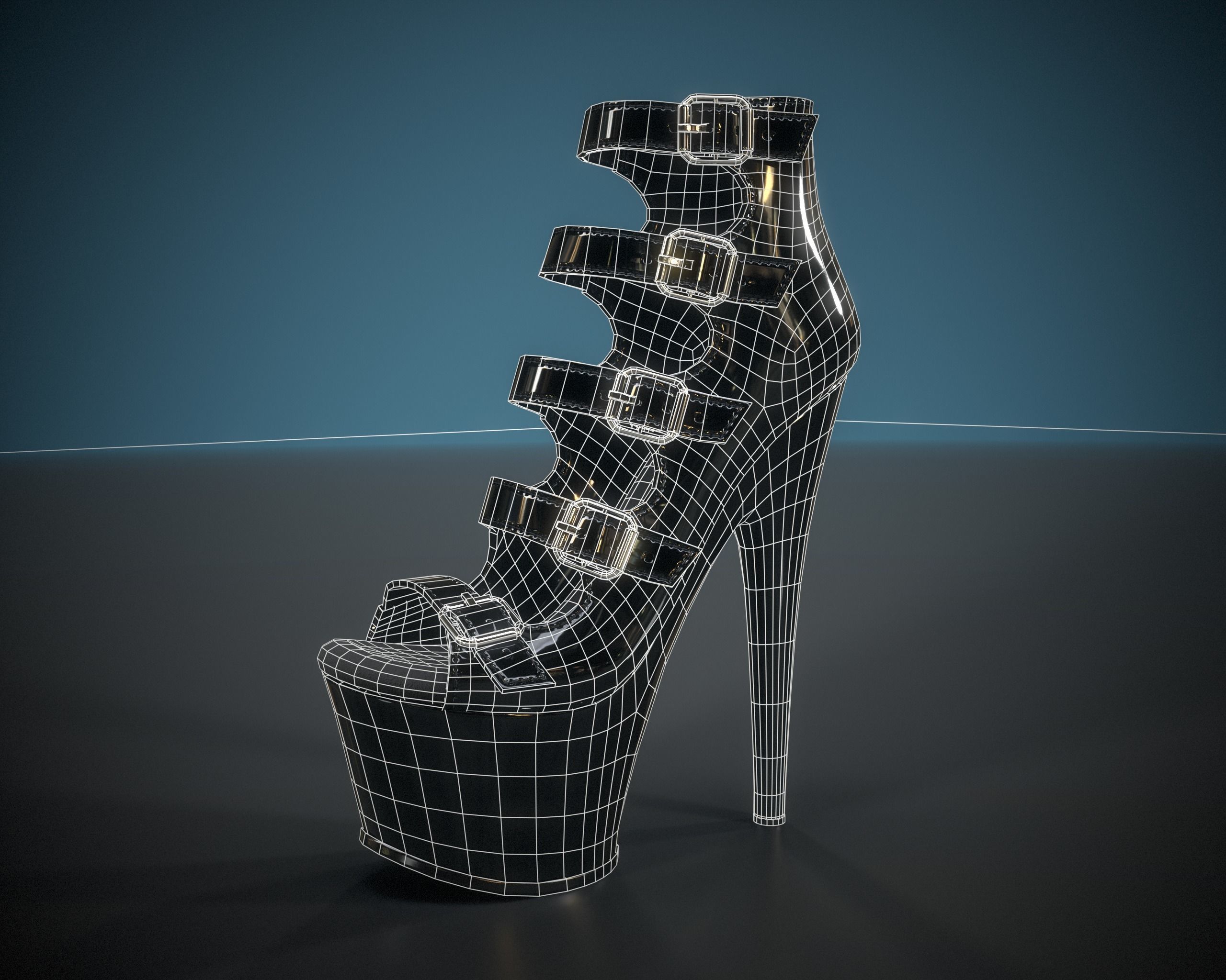 3D model Stiletto Platform Shoes 4 VR / AR / low-poly | CGTrader