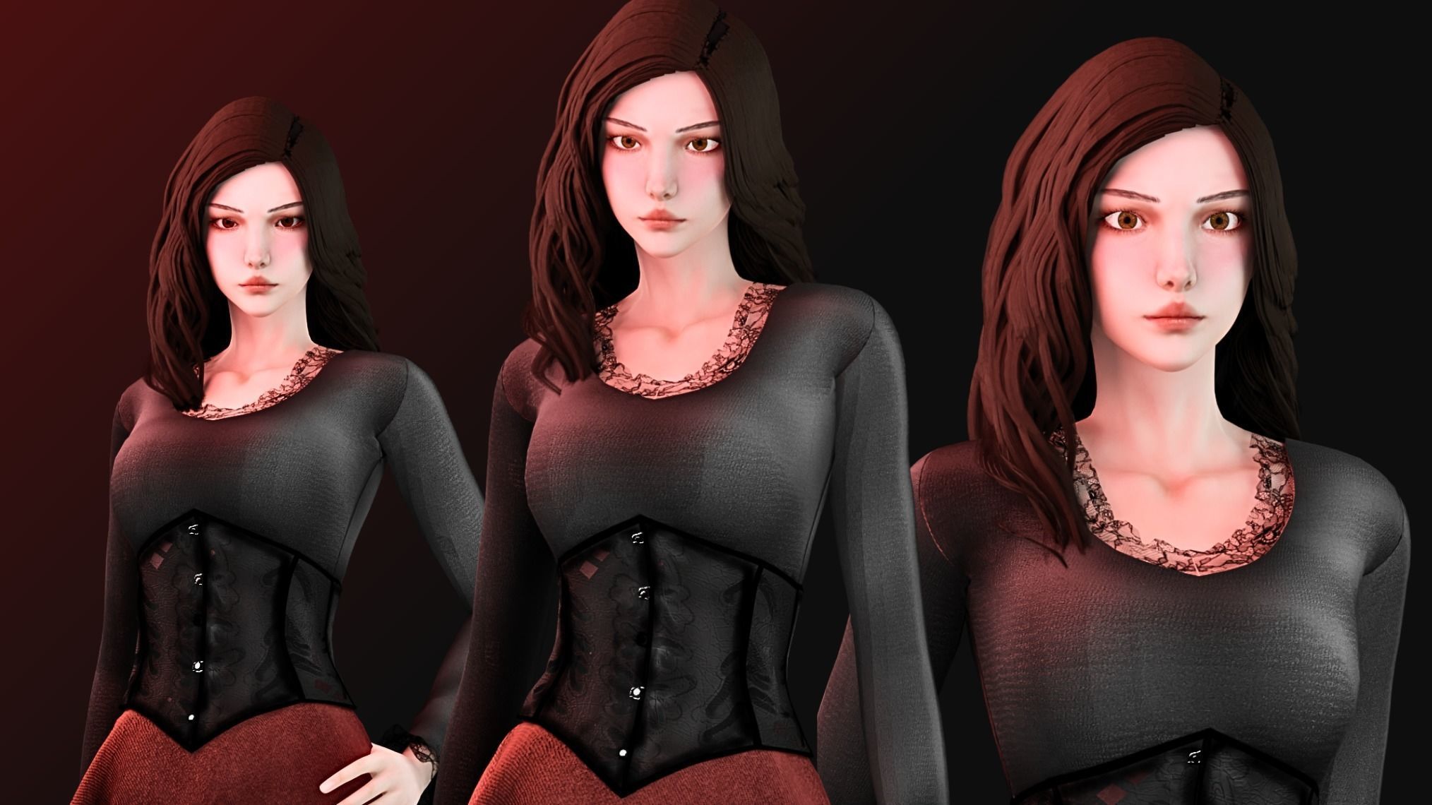 3D model Vampire Woman - Game Ready VR / AR / low-poly | CGTrader