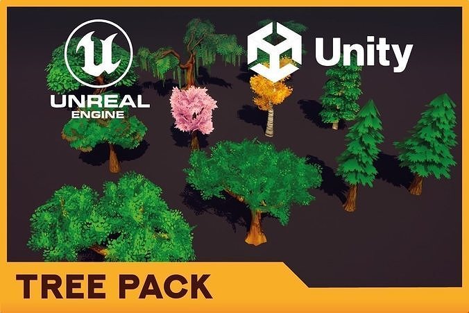 3D model Emberlight Stylized Tree Pack VR / AR / low-poly | CGTrader