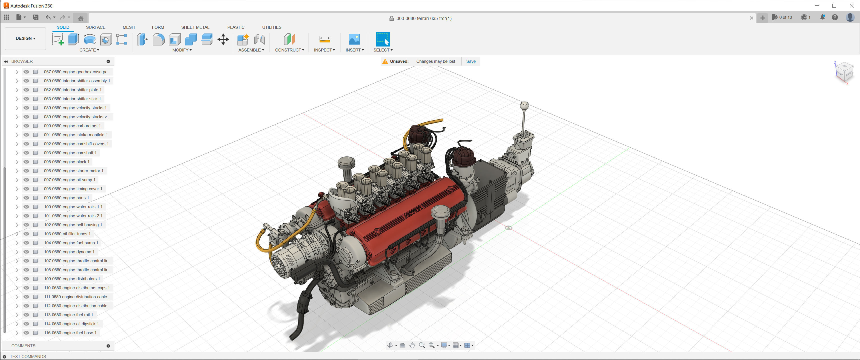 Ferrari 250 TR Colombo Engine - 3 liter - 1st version 3D model 3D ...
