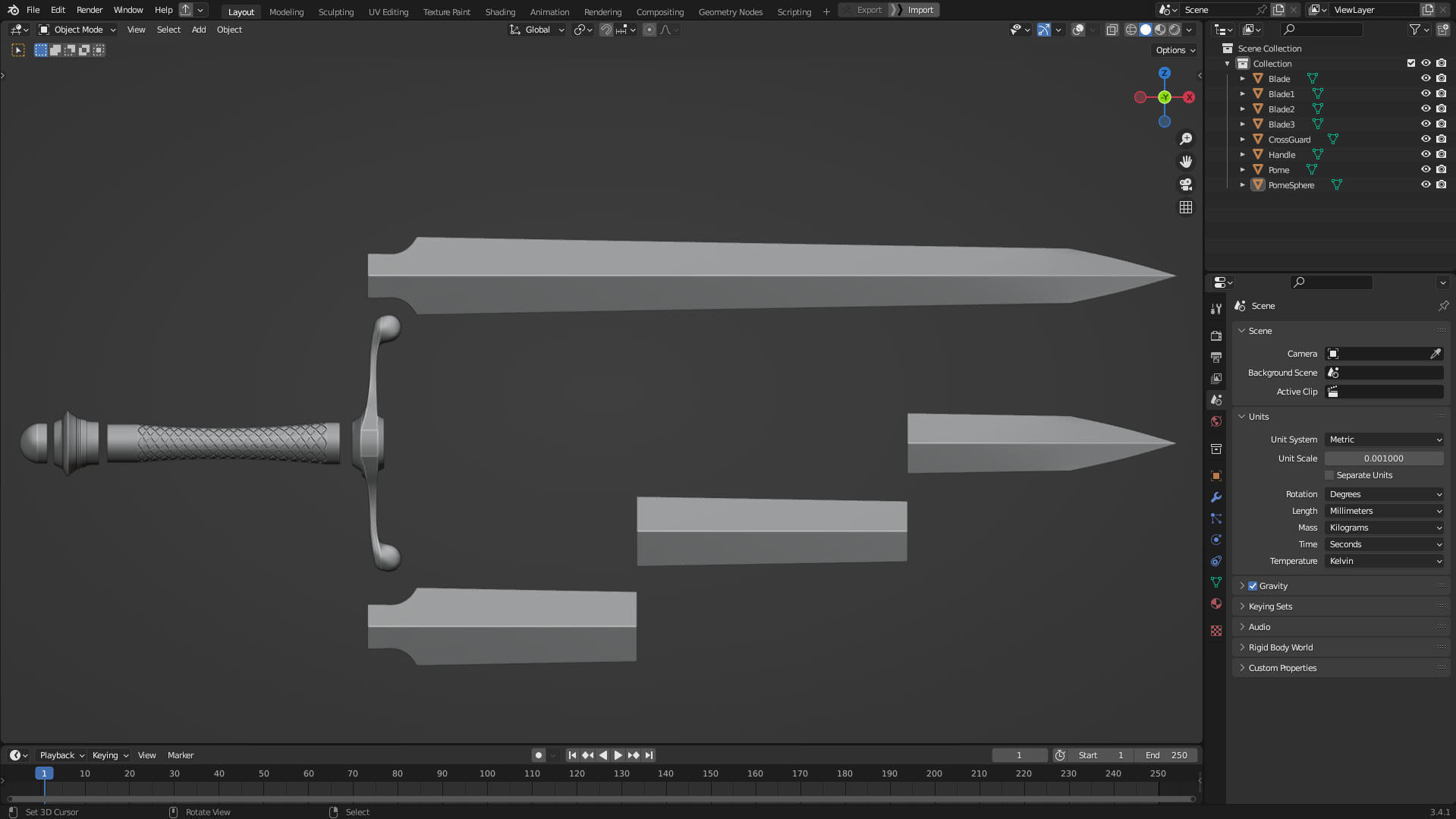 Dragon Ball Z-Sword for Cosplay 3D model 3D printable | CGTrader