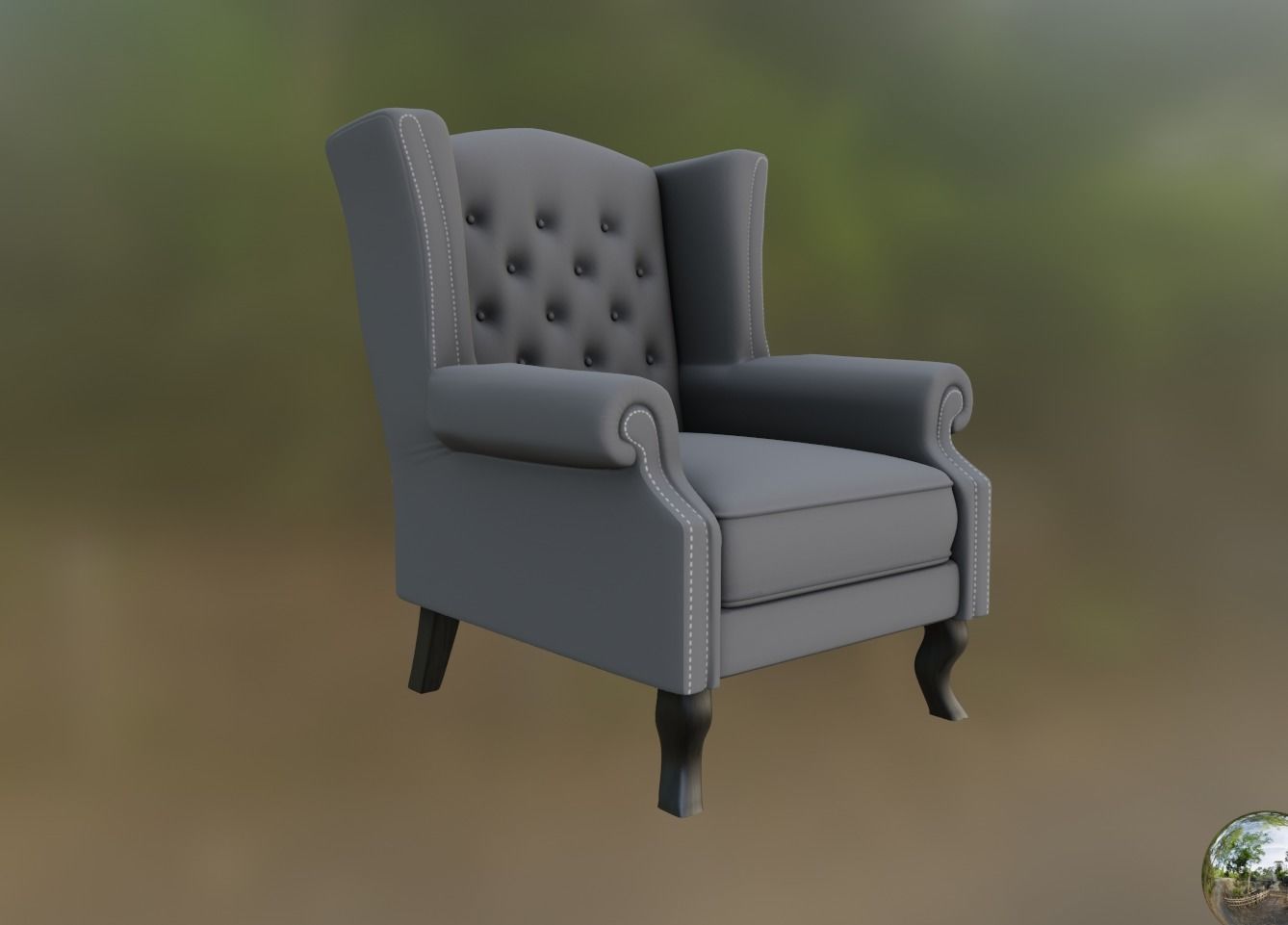 Furniture Wingback Chairs Transitional free 3D model | CGTrader