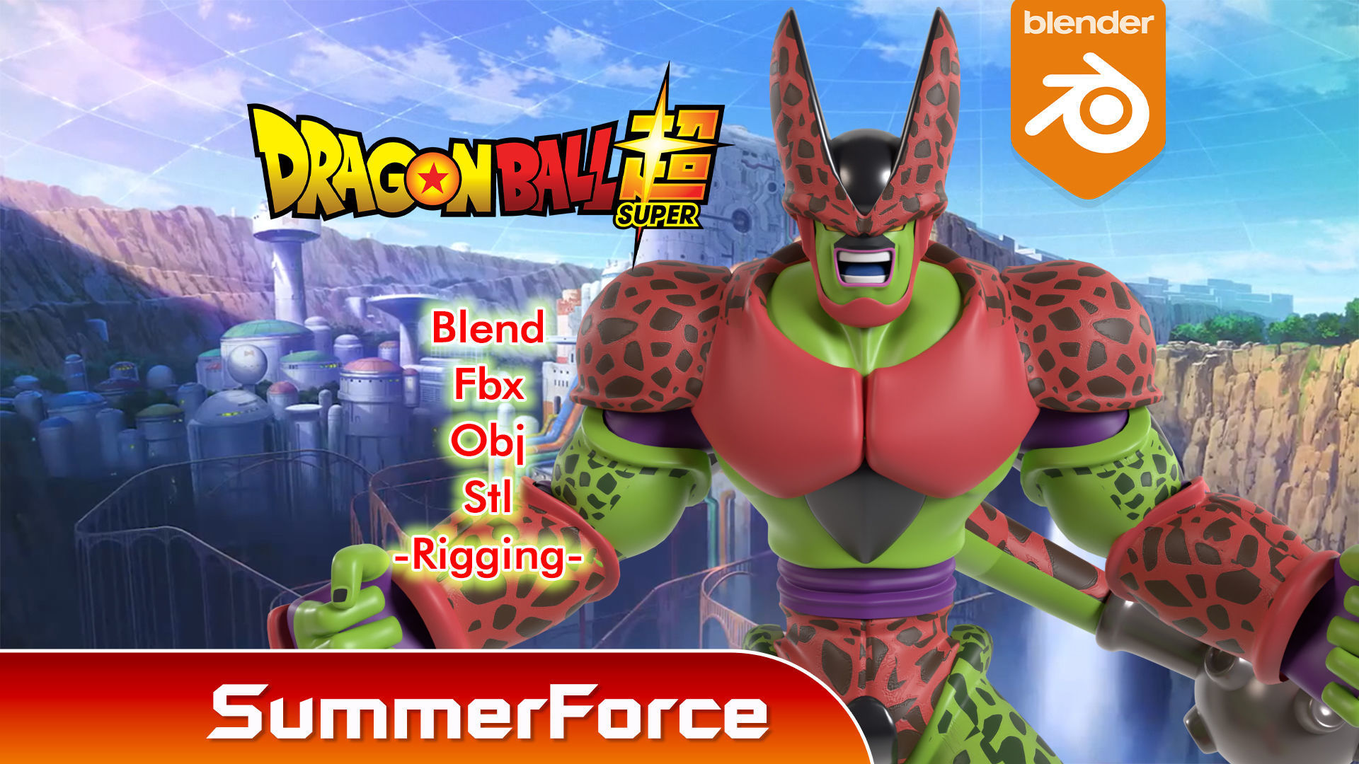 Cell Max - DragonBall Super 3D model rigged | CGTrader