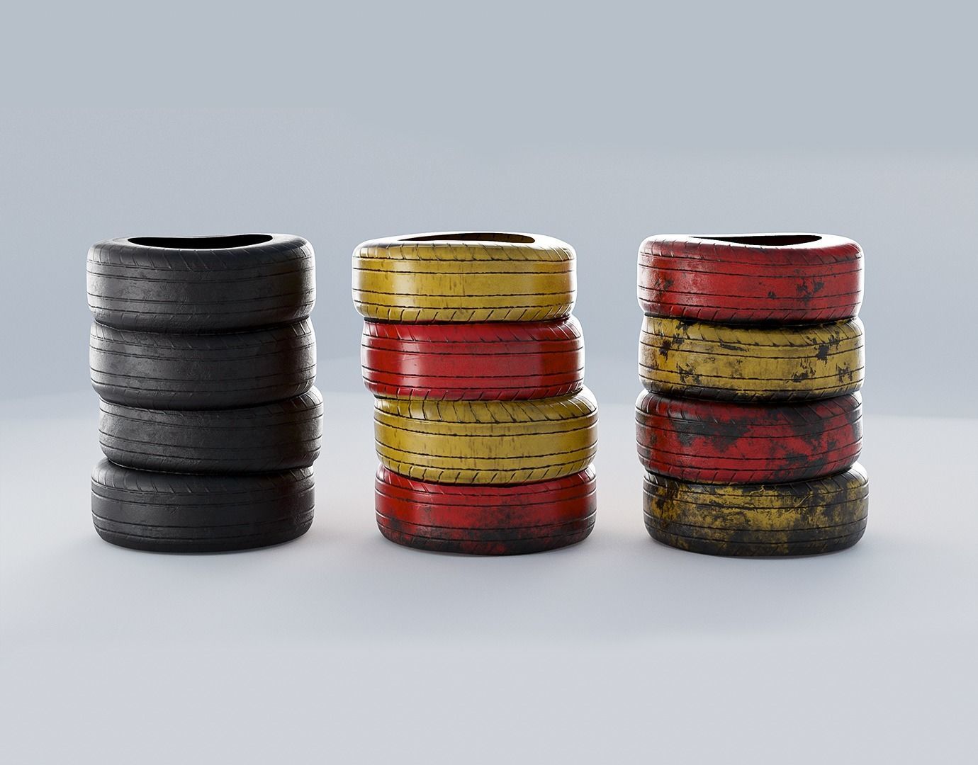 3D model Tires Stack Racing VR / AR / low-poly | CGTrader