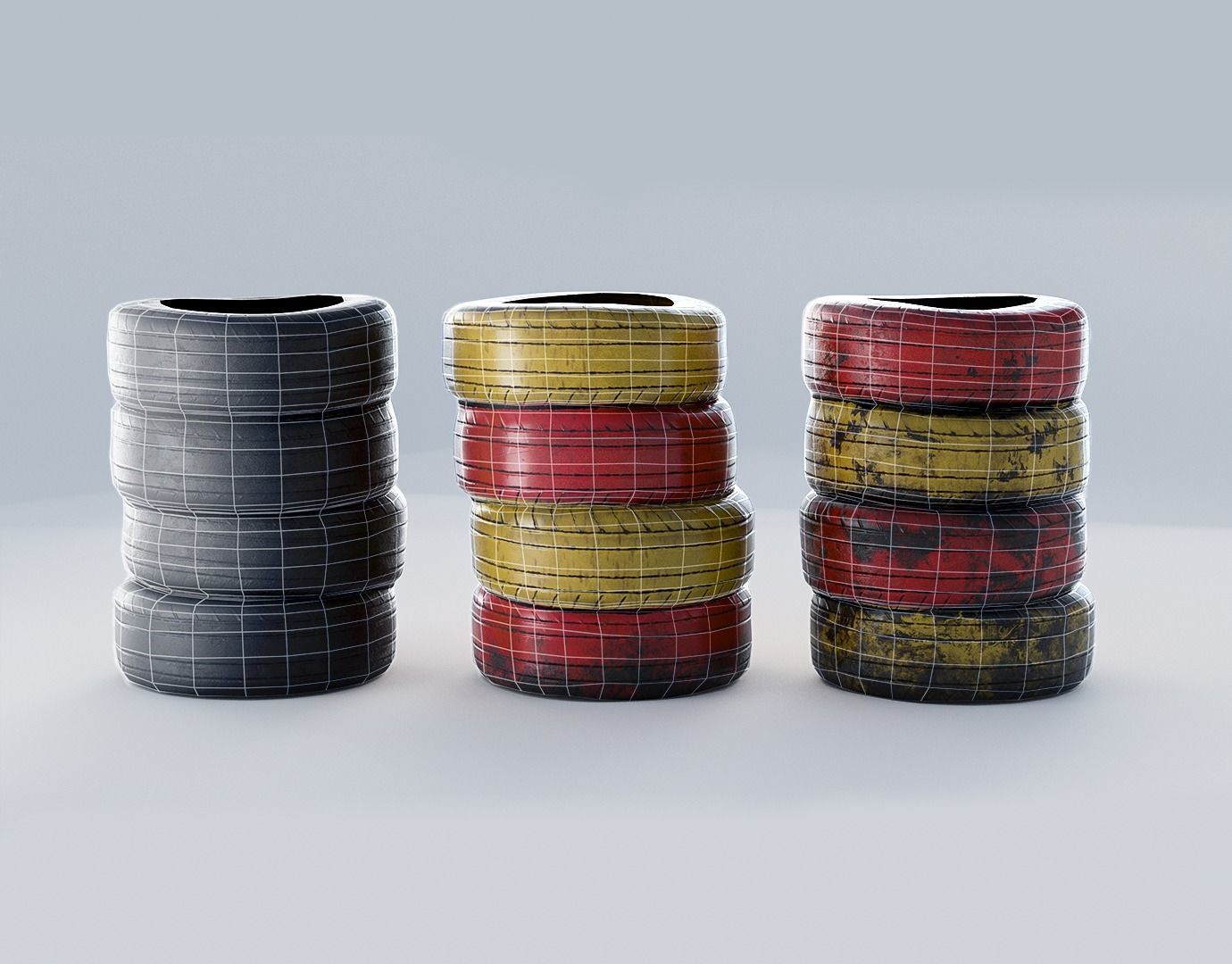 3D model Tires Stack Racing VR / AR / low-poly | CGTrader
