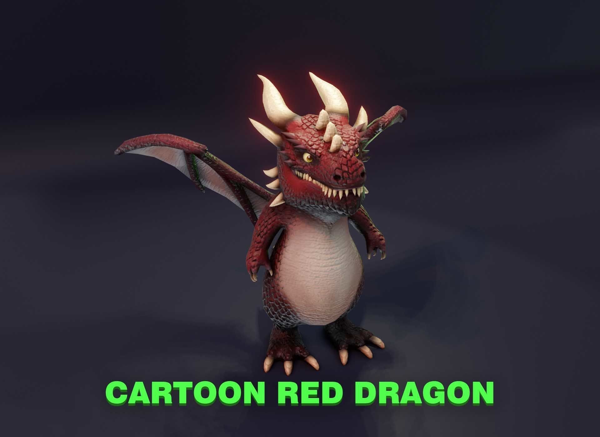3D model Cartoon Red Dragon 3D Model VR / AR / low-poly | CGTrader
