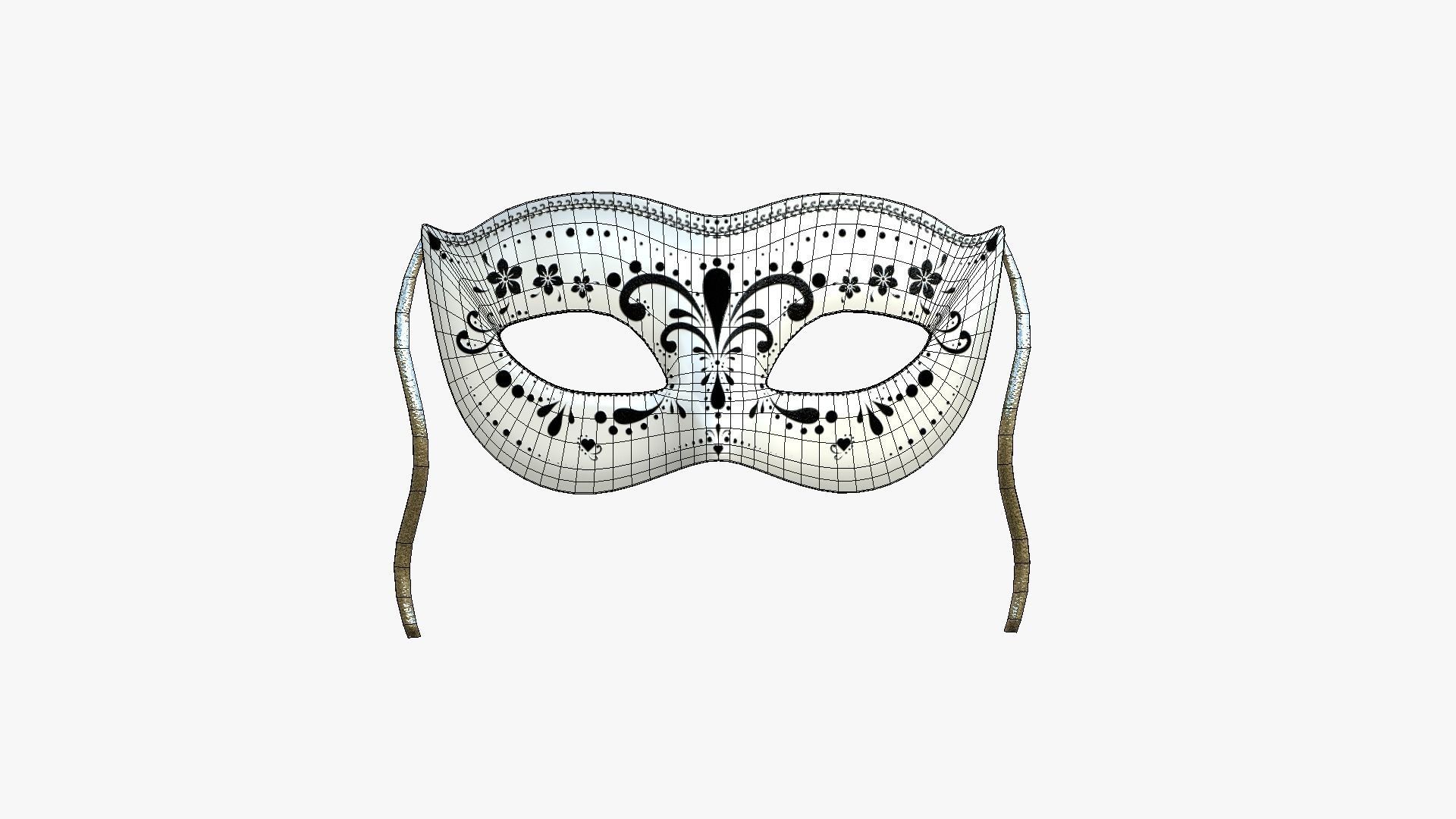 3D model Carnival Mask C09 White Black - Costume Character Design VR ...