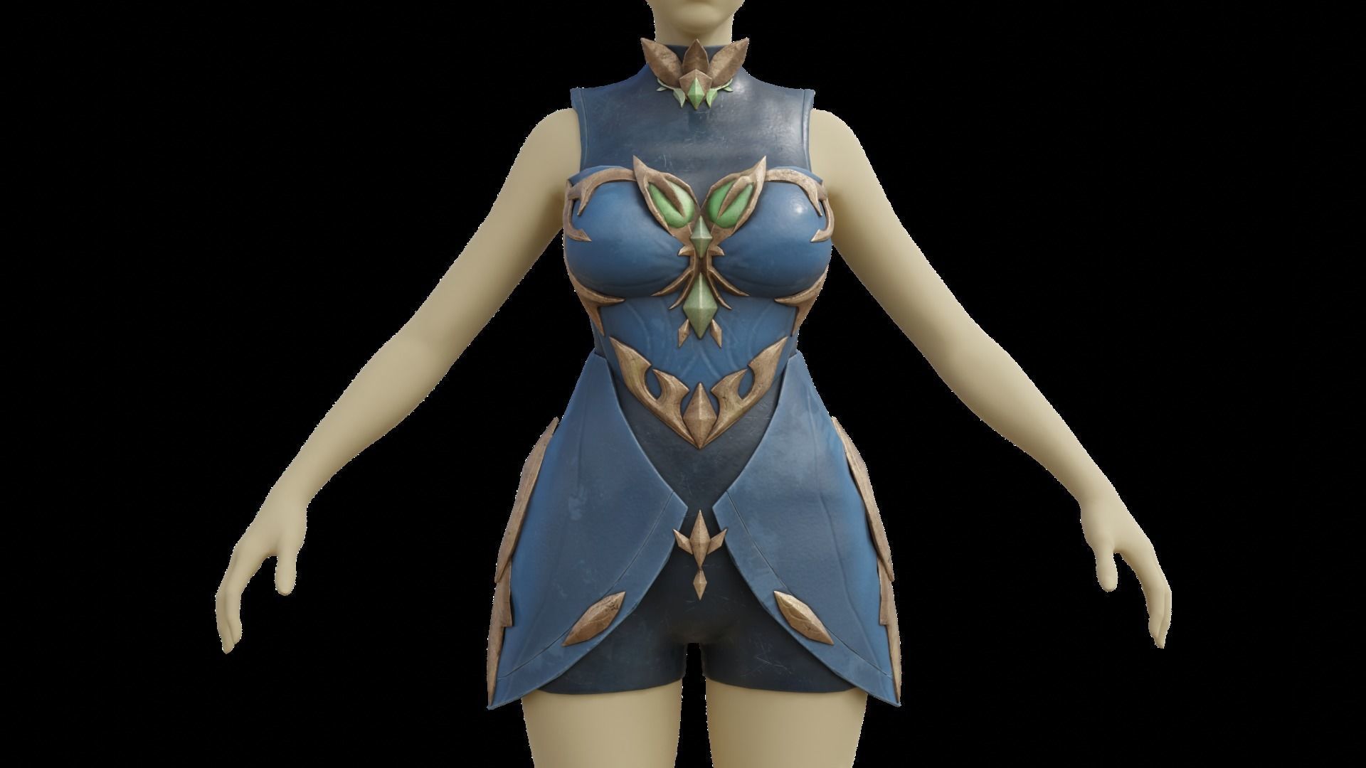 3D model Breast Armor Dark fantasy body female asset VR / AR / low-poly ...