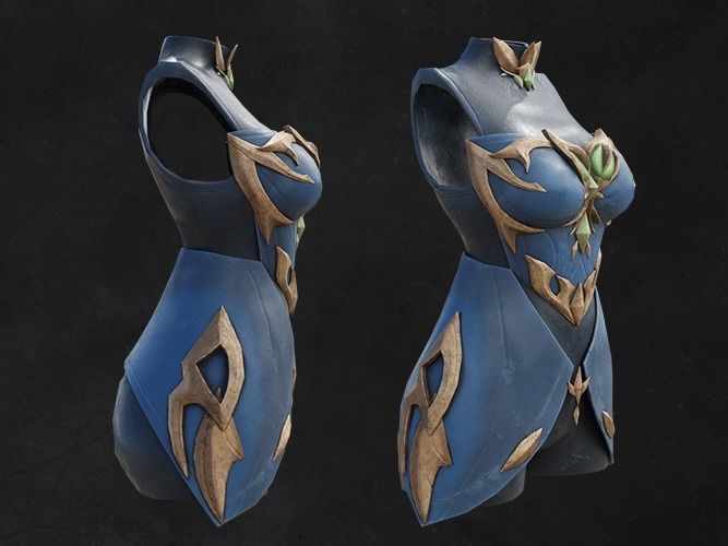 3D model Breast Armor Dark fantasy body female asset VR / AR / low-poly ...