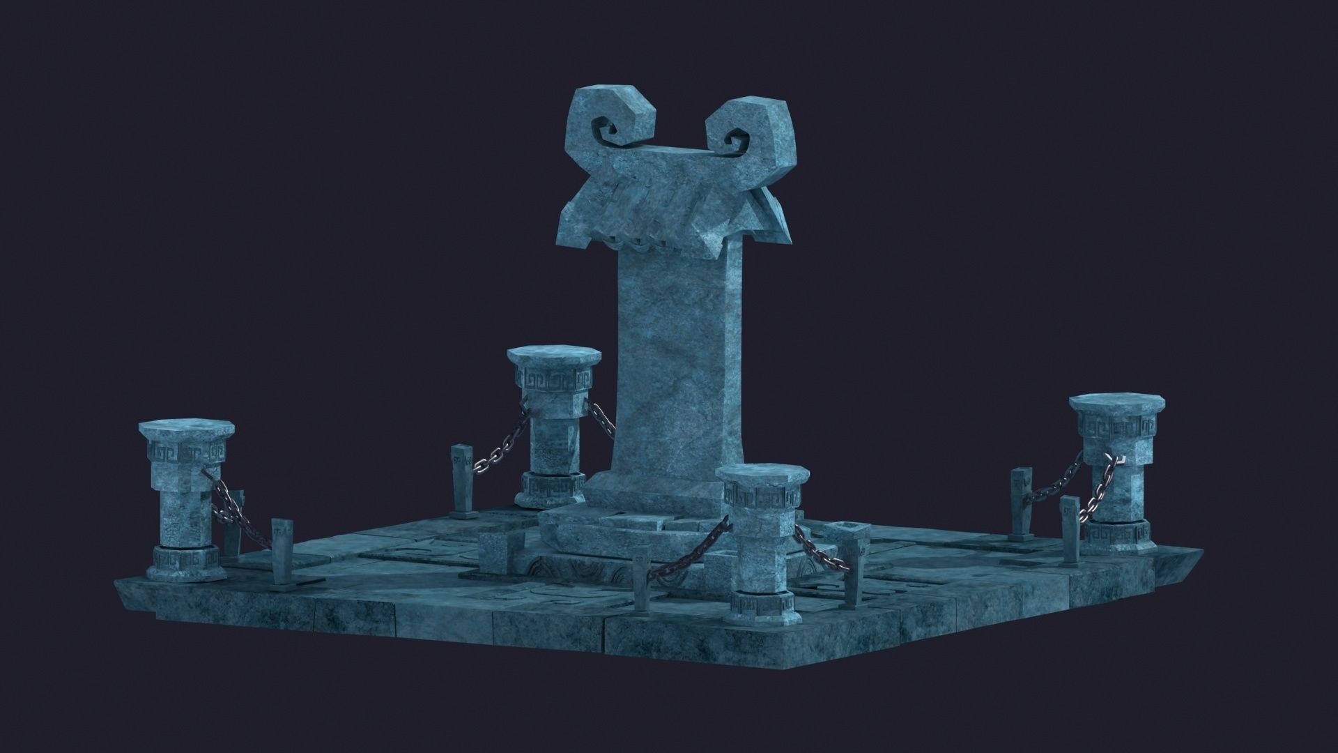 tomb tombstone skull bone cemetery dead headstone rock 3D model | CGTrader