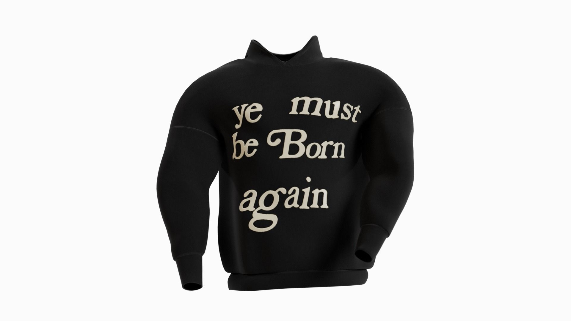 Oversized Black Hoodie Kanye West 3D model rigged | CGTrader