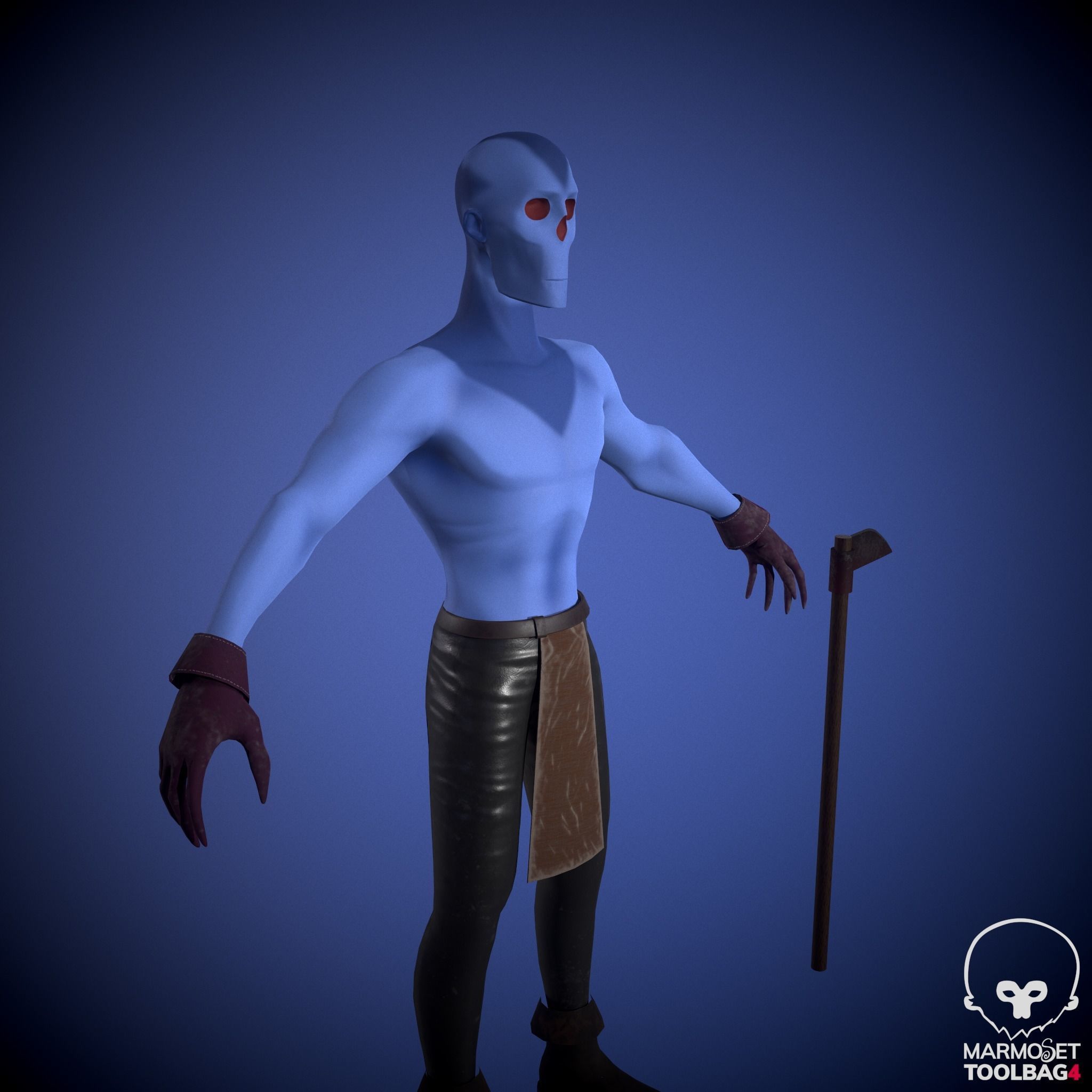 3D model Blue Skeleton Game Asset VR / AR / low-poly | CGTrader