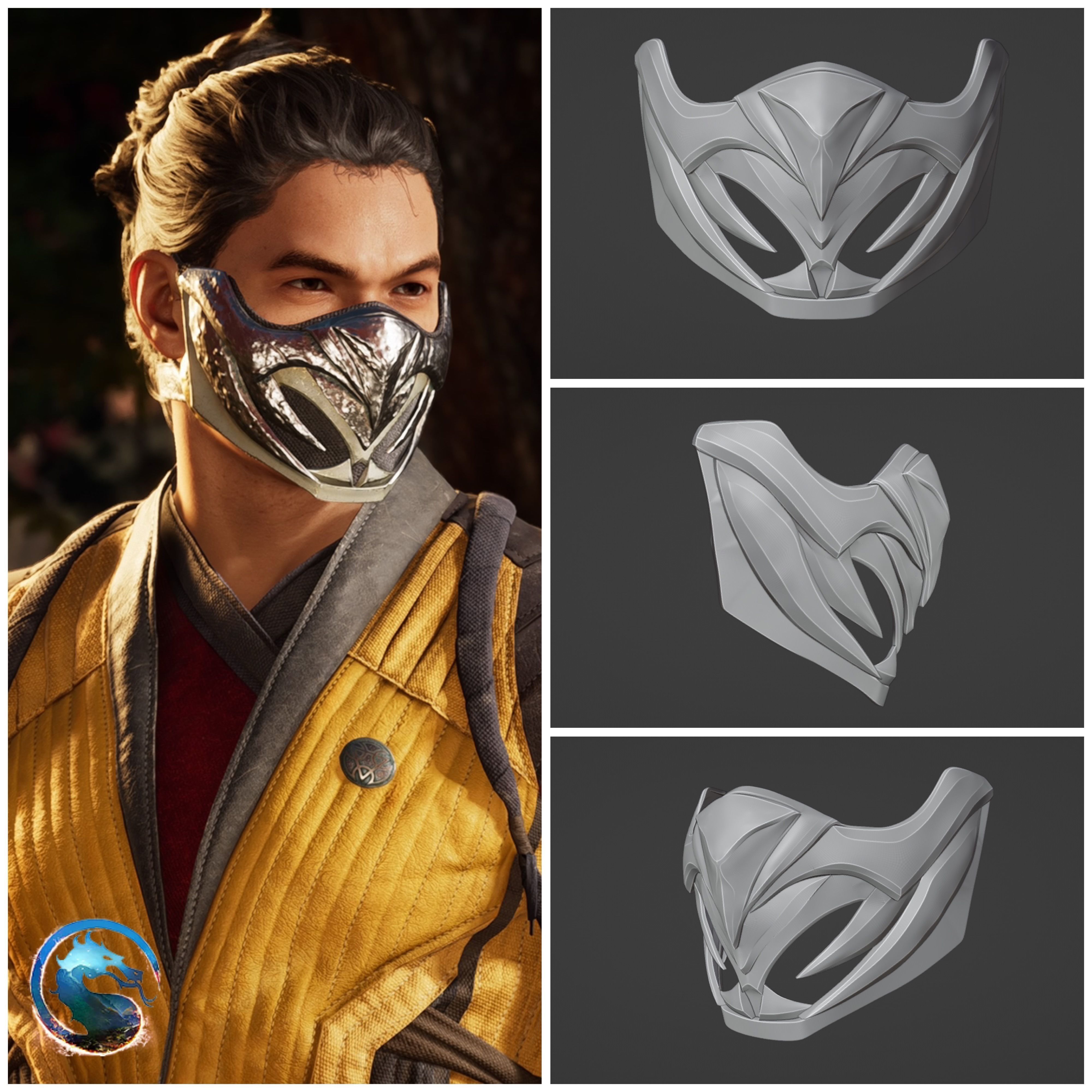 Scorpion mask from MK1 - New Grandmaster 3D model 3D printable | CGTrader