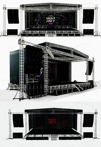 concert outdoor stage model 3D model | CGTrader