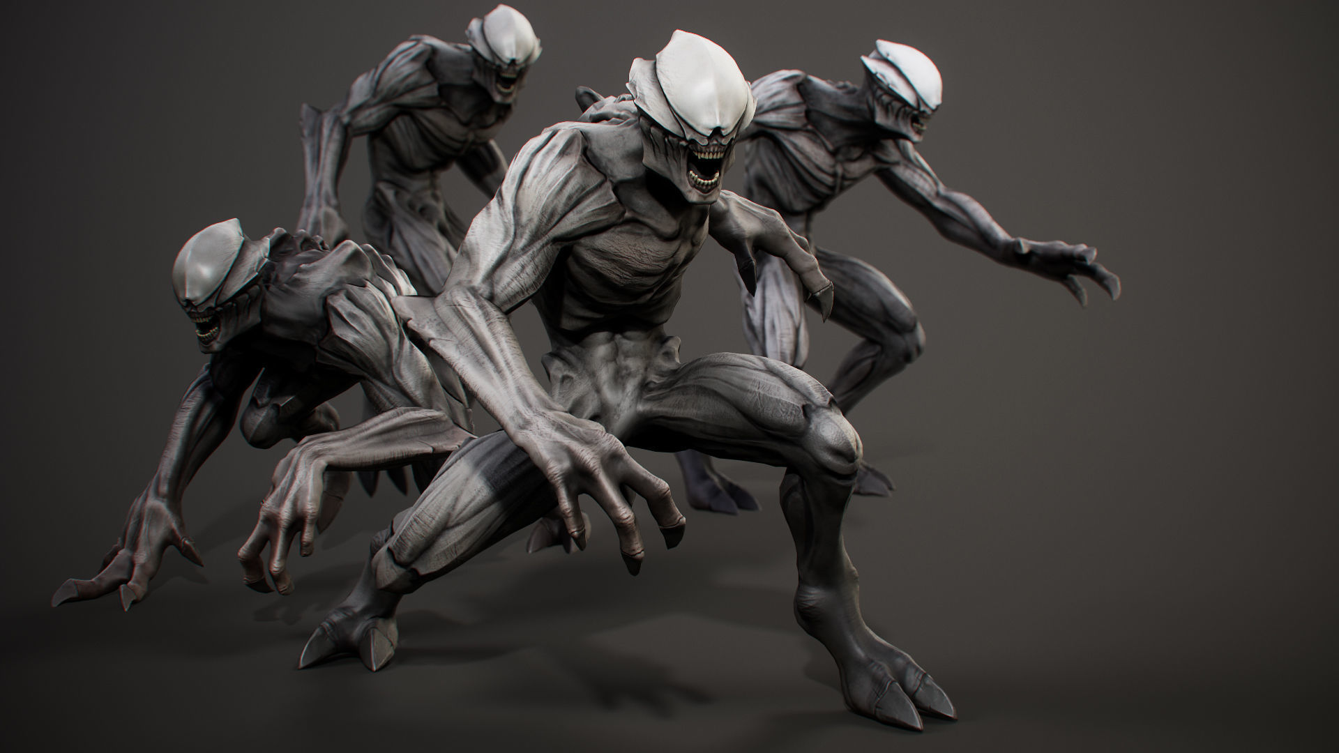 3D model Horror Demon Beast Creature VR / AR / low-poly rigged animated ...