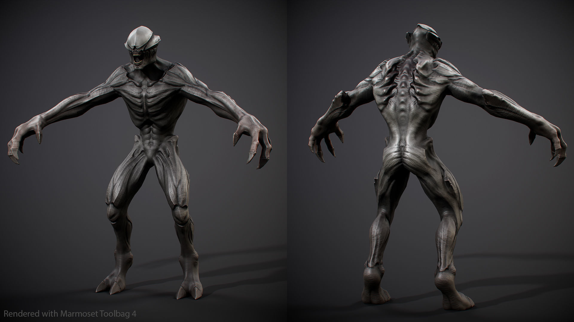 3D model Horror Demon Beast Creature VR / AR / low-poly rigged animated ...