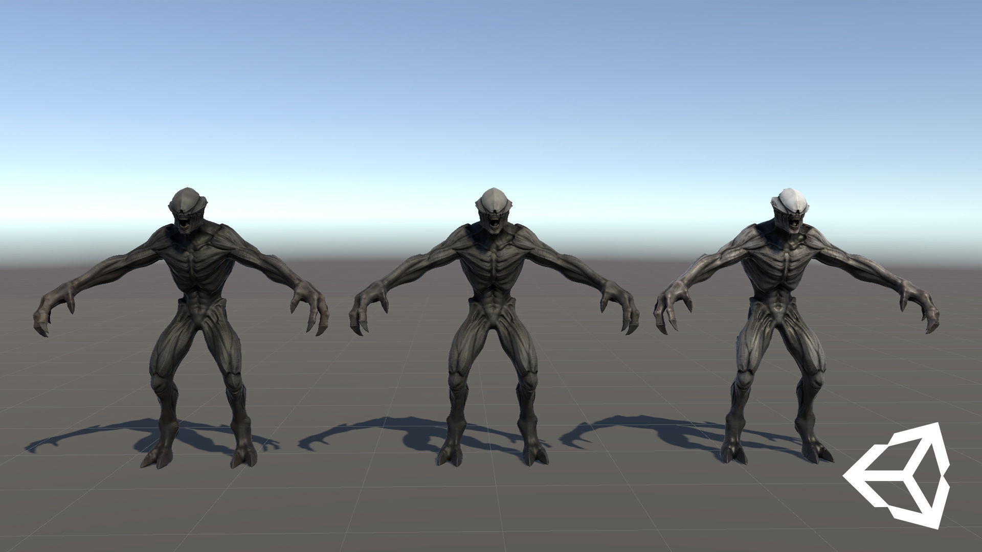 3D model Horror Demon Beast Creature VR / AR / low-poly rigged animated ...