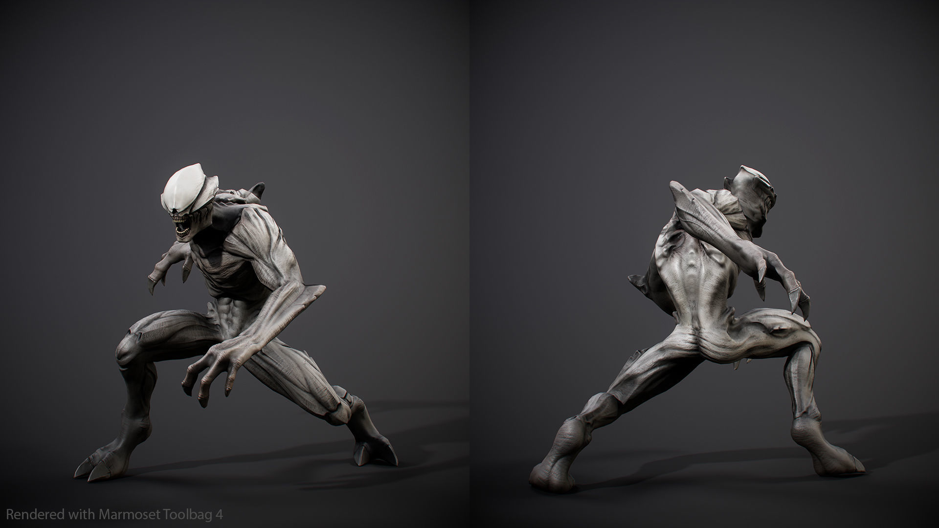 3D model Horror Demon Beast Creature VR / AR / low-poly rigged animated ...