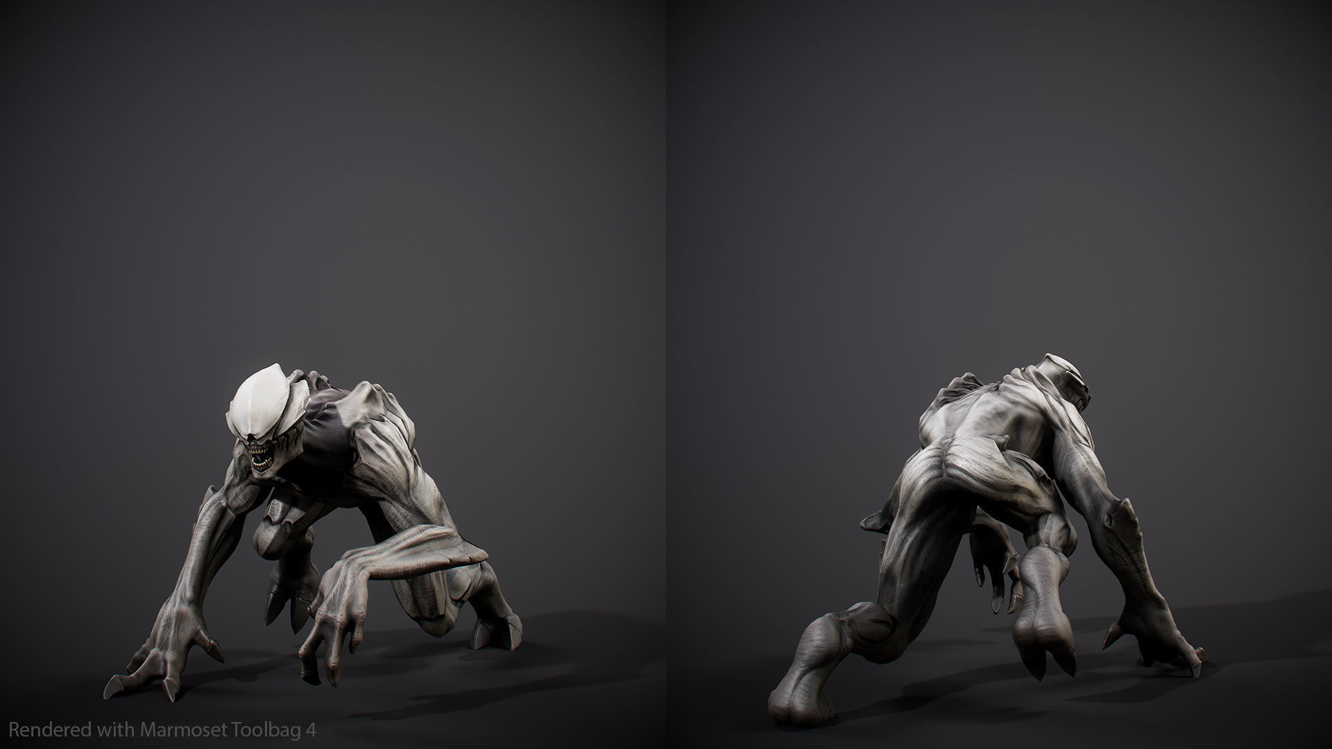 3D model Horror Demon Beast Creature VR / AR / low-poly rigged animated ...