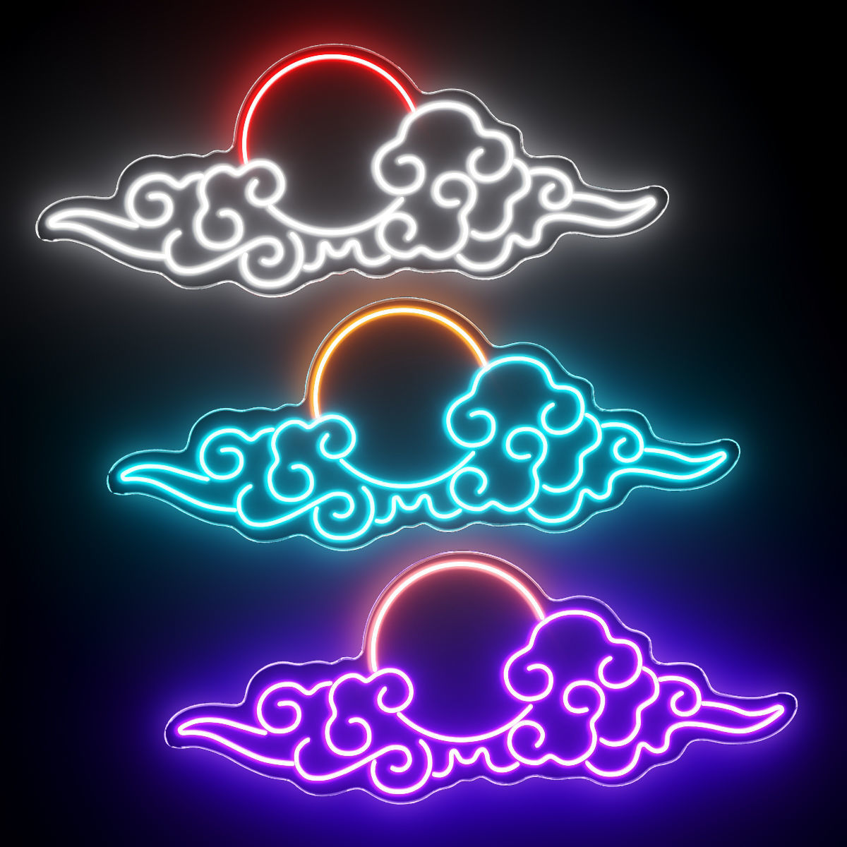 Anime Cloud Sunset Neon Sign 3D model | CGTrader