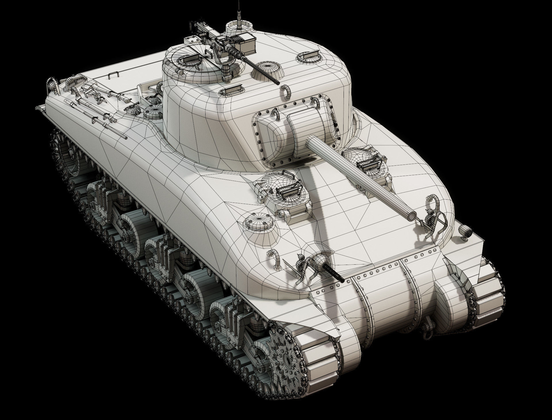 M4A1 Early Production Sherman - BaseMesh 3D model | CGTrader