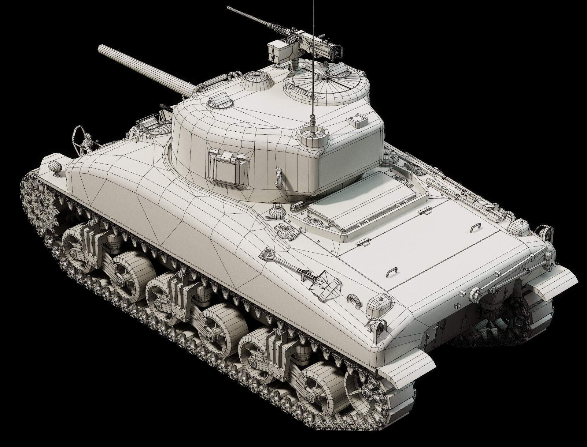 M4A1 Early Production Sherman - BaseMesh 3D model | CGTrader