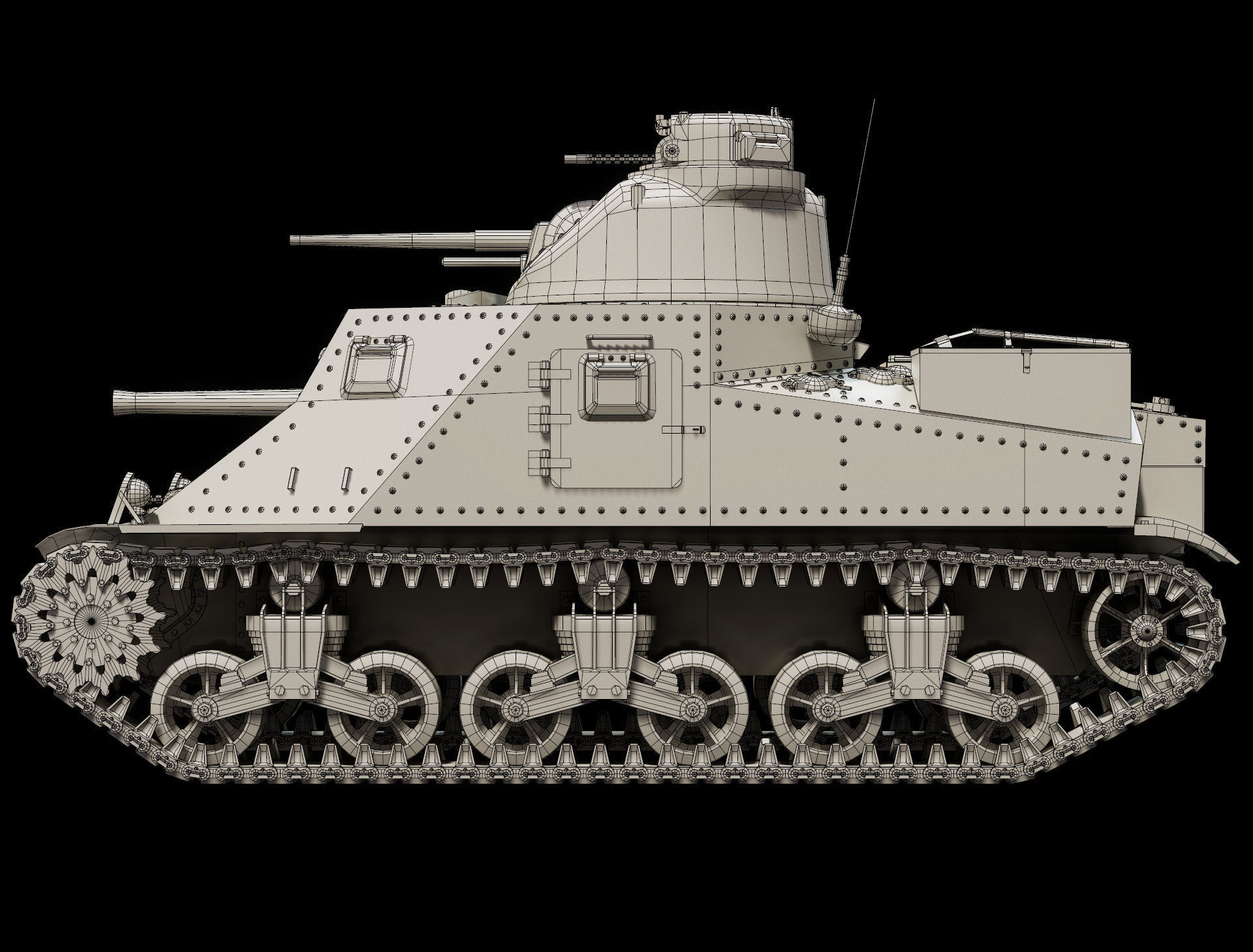 M3A2 Lee - Base Mesh 3D model | CGTrader