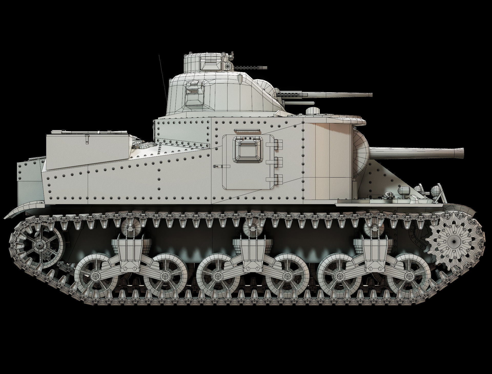 M3A2 Lee - Base Mesh 3D model | CGTrader