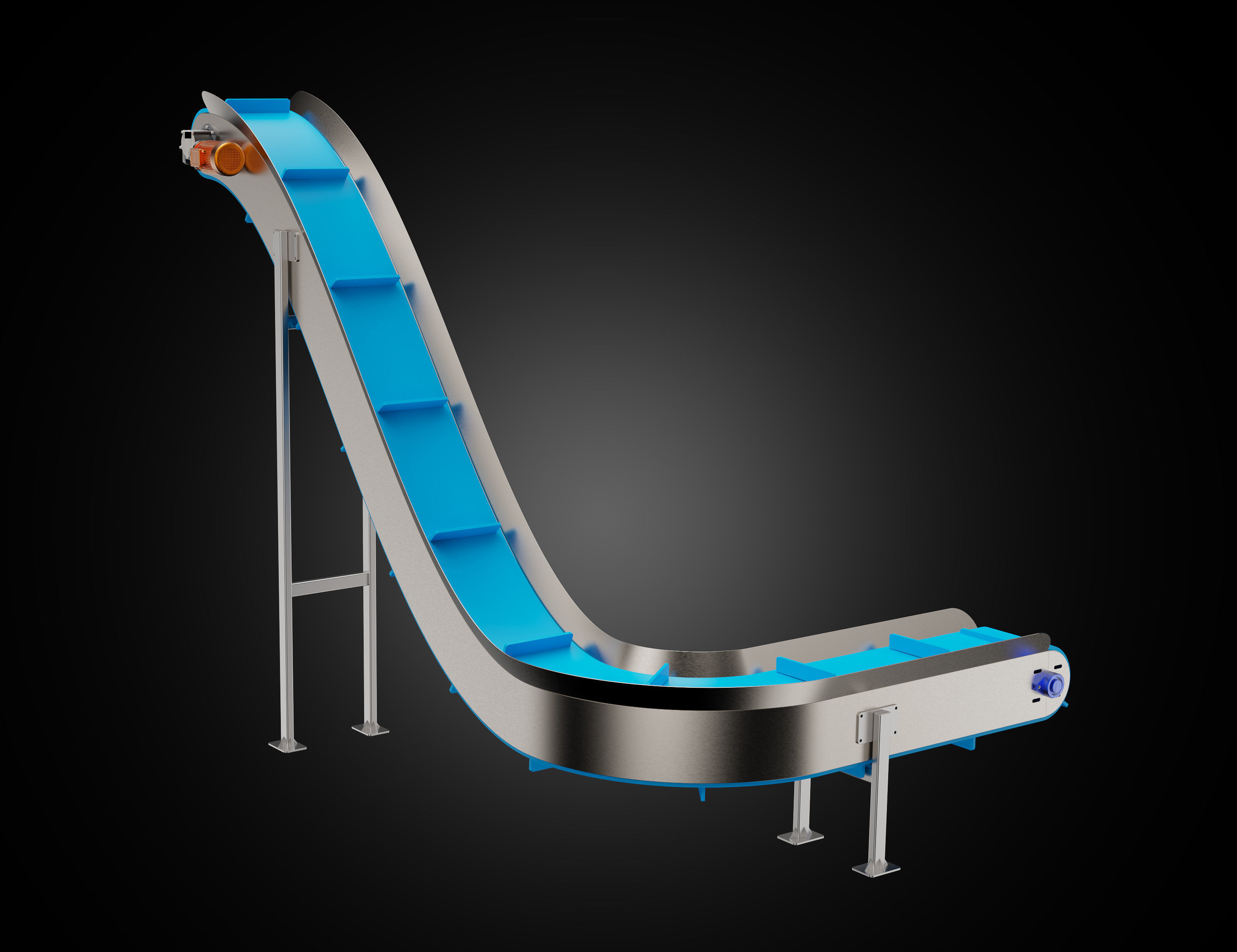 Industrial Conveyor Curved Cad Model Step 3D model | CGTrader