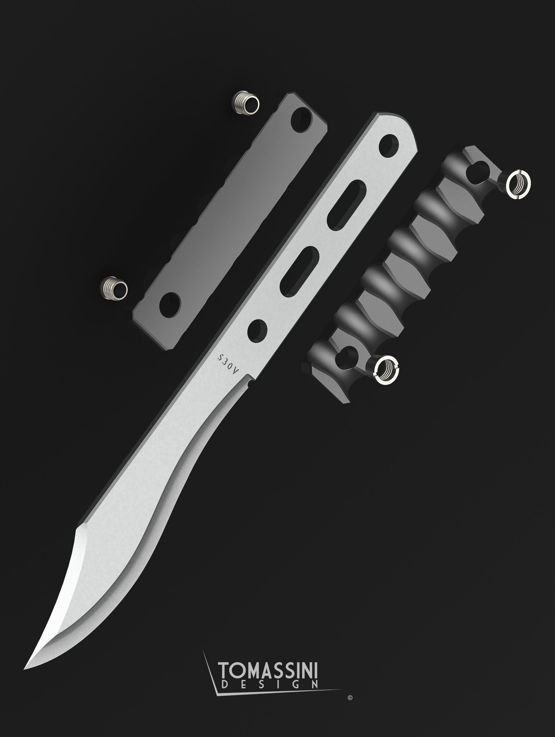 Real Bushcraft Tactical Knife CAD model True Size 3D model 3D printable ...