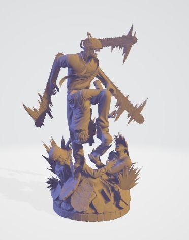 Denji Chainsaw Man Figurine Manga STL 3D model 3D printable | CGTrader