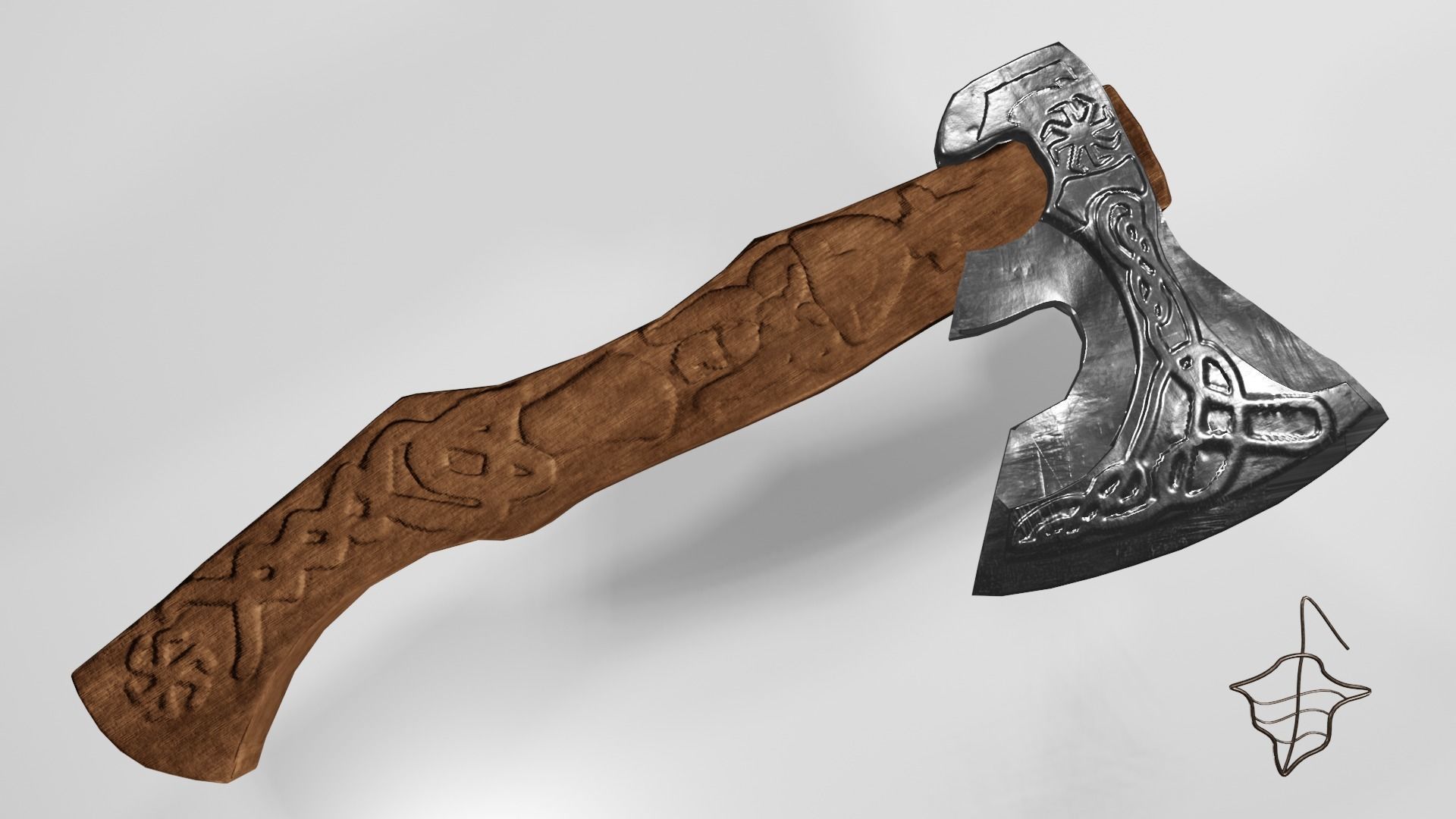 3D model Slavic pagan axe with pagan patterns VR / AR / low-poly | CGTrader