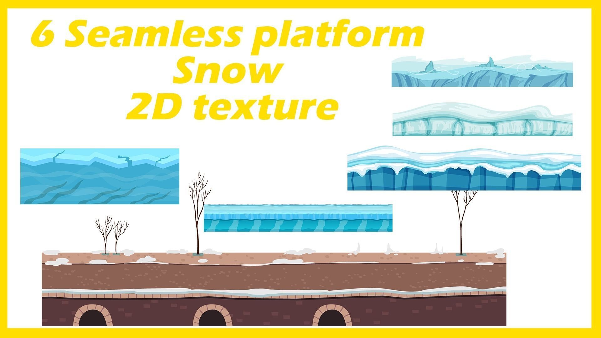 collection of 2D Cartoony Snow and Ice 6 Textures Texture | CGTrader