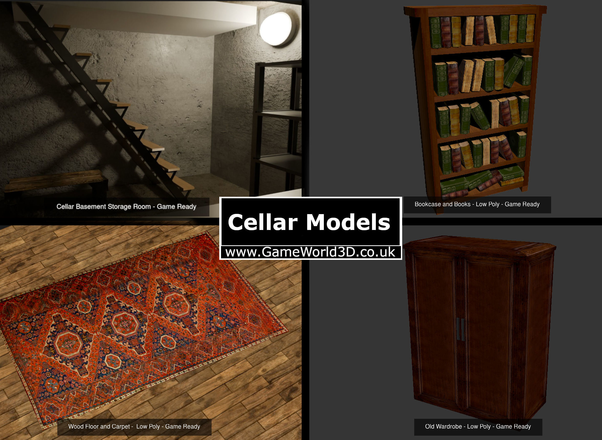 3D Model Collection Wooden Storage Room VR / AR / low-poly | CGTrader