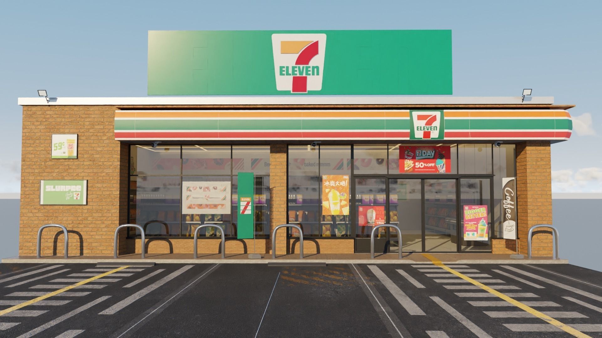 3D model 7eleven store VR / AR / low-poly | CGTrader