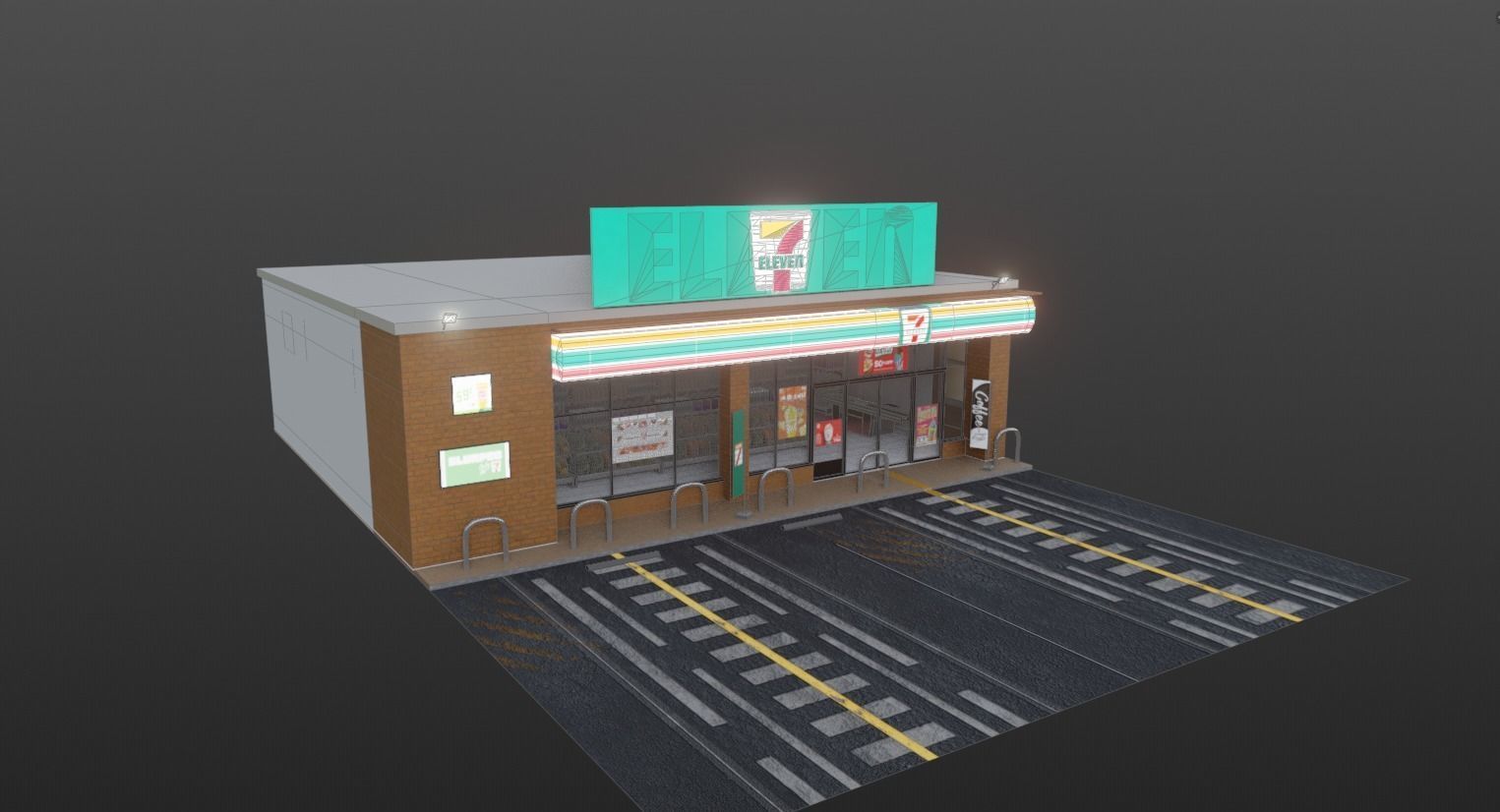 3D model 7eleven store VR / AR / low-poly | CGTrader