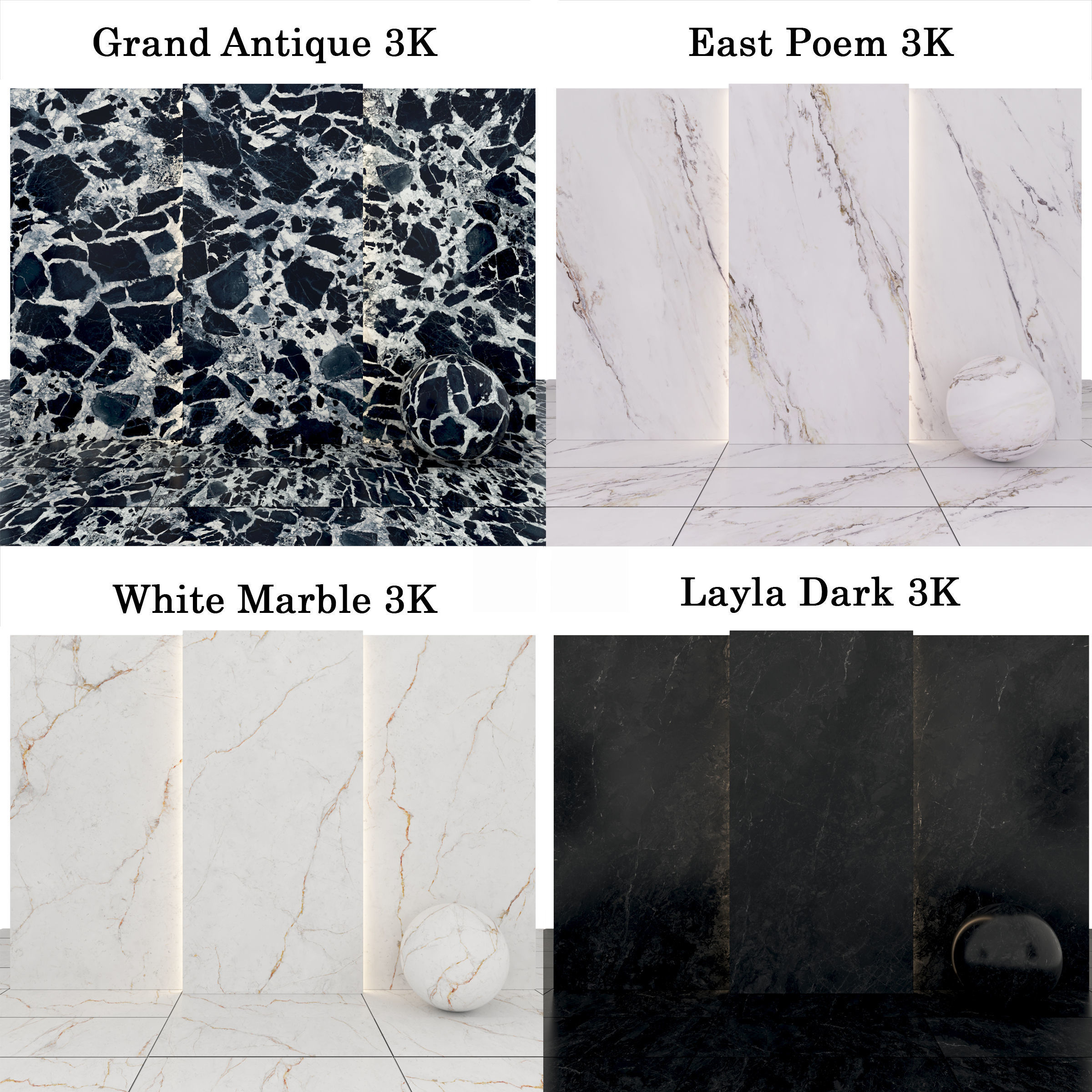 Texture Marble 71 - Grand Antique-Layla Dark- East poem-White VR / AR / low-poly | CGTrader