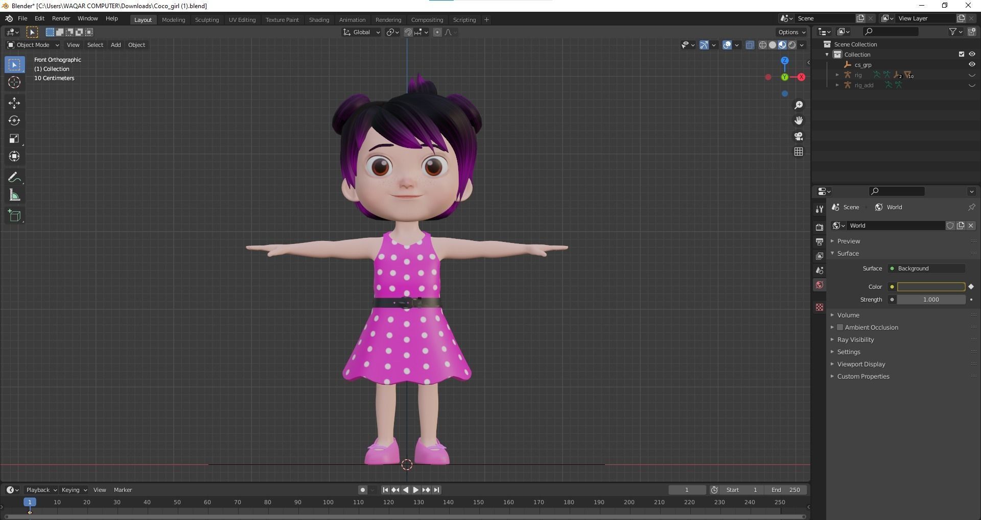 COCOMELON Cartoon Girl YoYo Character 3D MODEL 3D model rigged | CGTrader