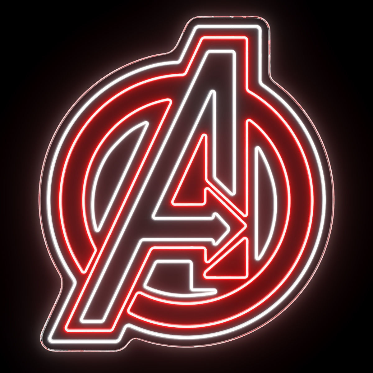 Avengers Neon Sign 3D model | CGTrader